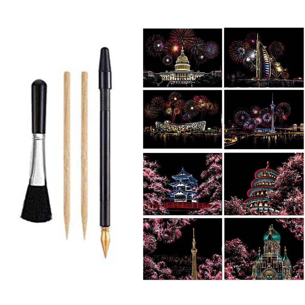 Scratch Rainbow Painting Art Paper,Scratch & Sketch Art for Kids ...