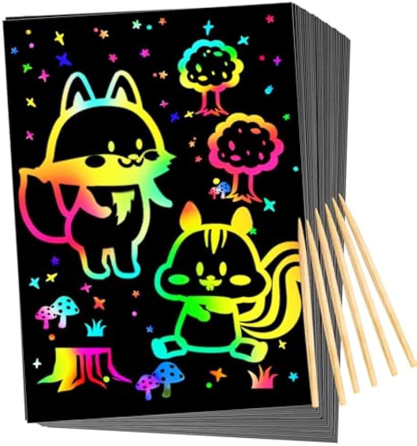 Scratch Rainbow Paper for Kids: Scratch Off Paper Children Art Crafts ...