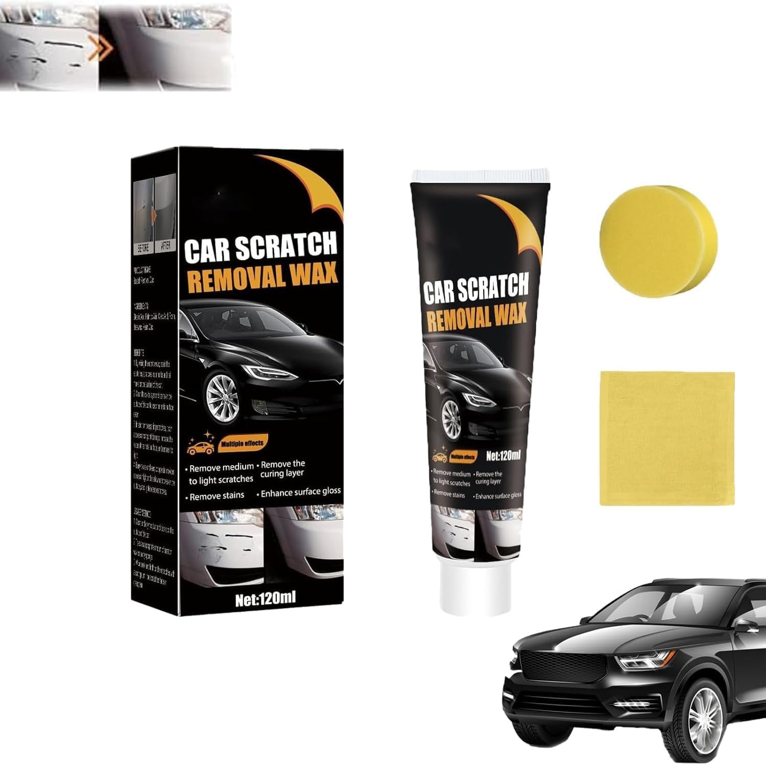 Scratch Repair Wax For Car, 120ml, 2024 Car Scratch Repair Paste ...