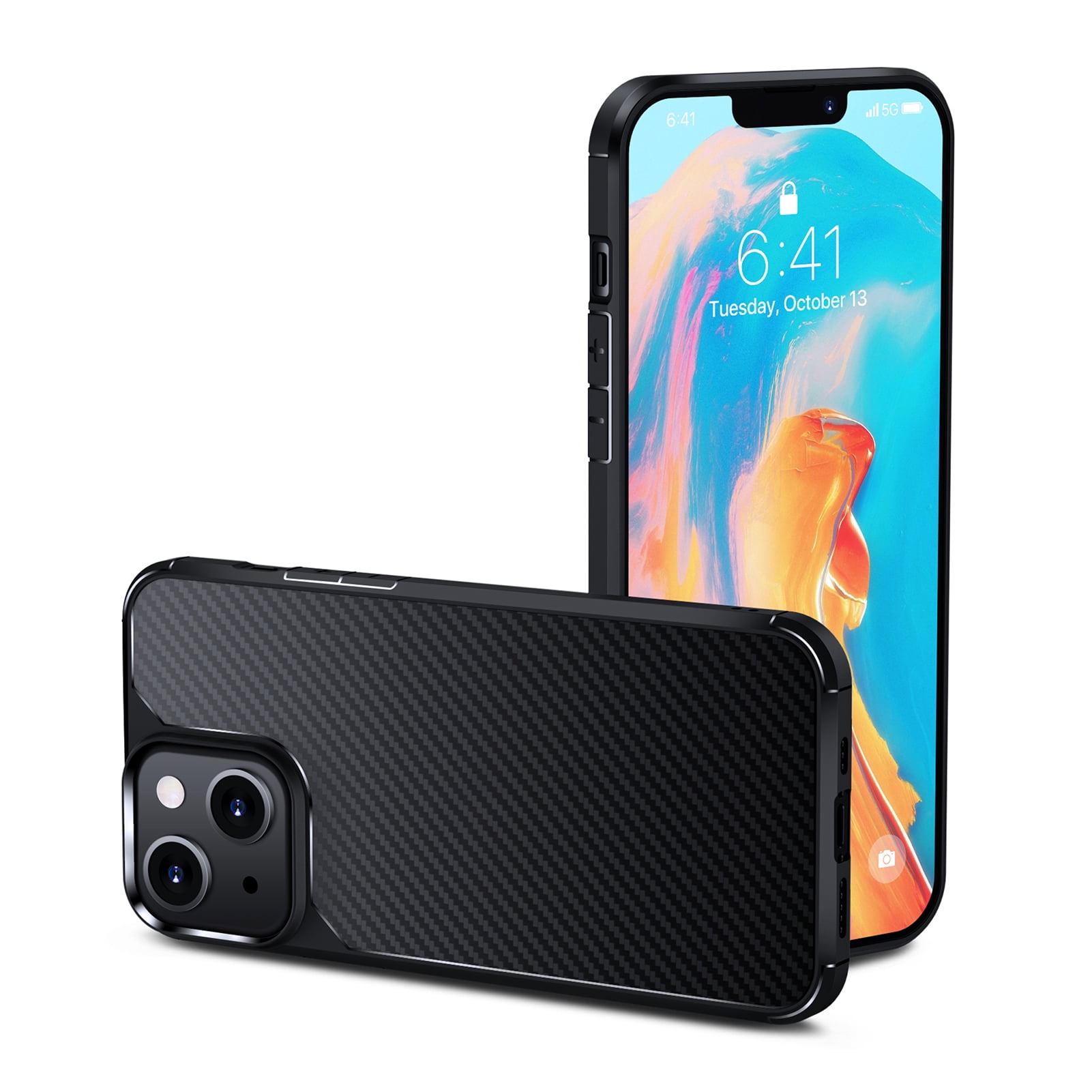 Scratch Resistant Translucent Carbon Fiber Back Shell for iPhone 13 ...