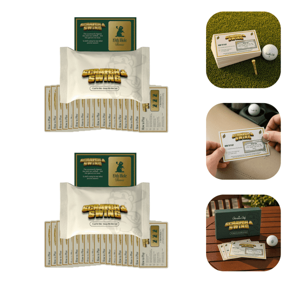 Scratch & Swing Golf Game, 3 Pack Mystery Challenge Cards, On-Course 19 ...