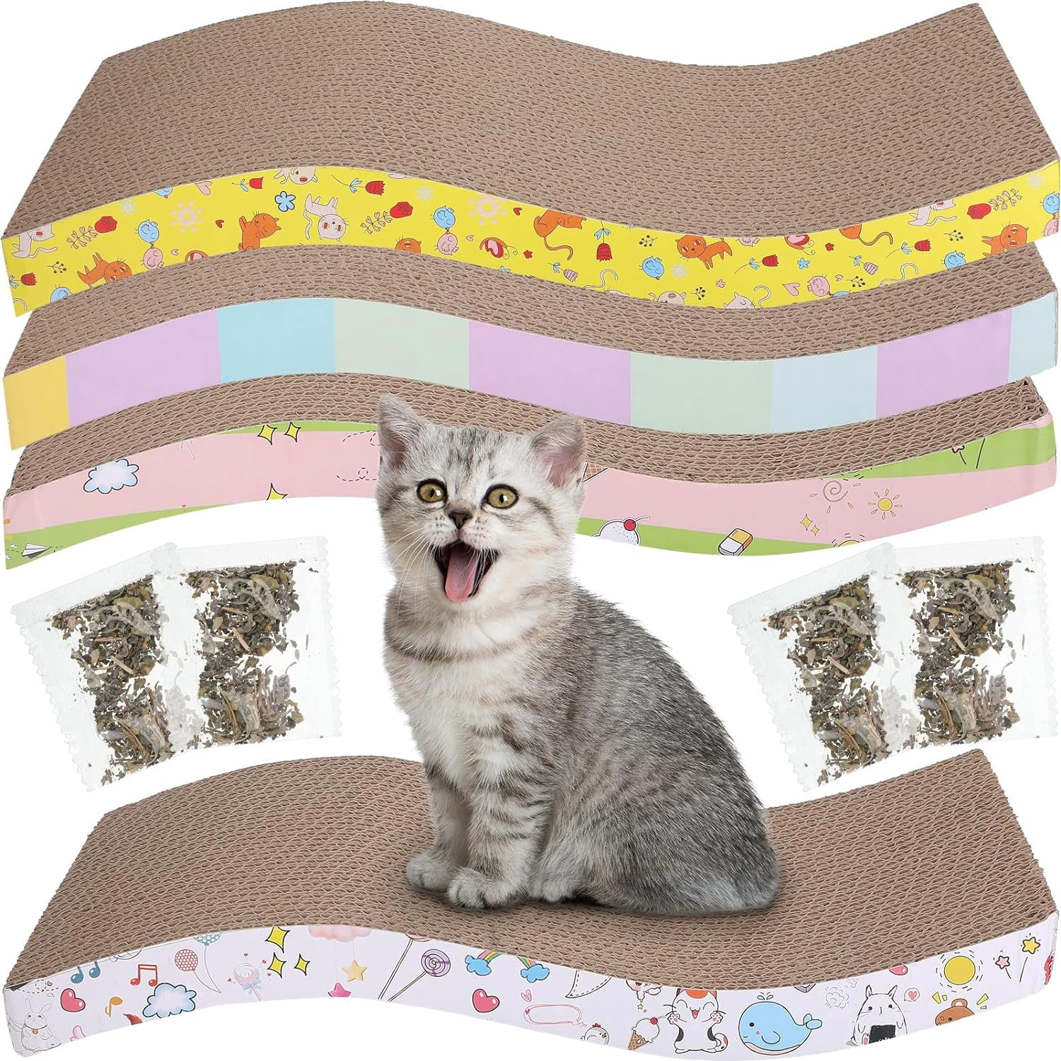 Scratch Up Corrugated Hanging Cat Scratcher, Catnip Infusion Technology ...