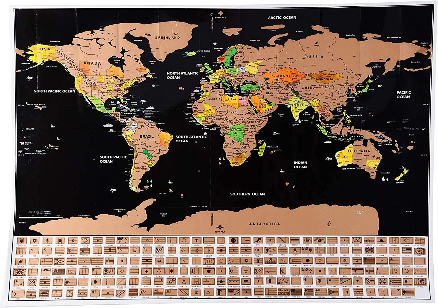 Scratch Off World and USA Travel Map XL Poster w Precision Scratch ...