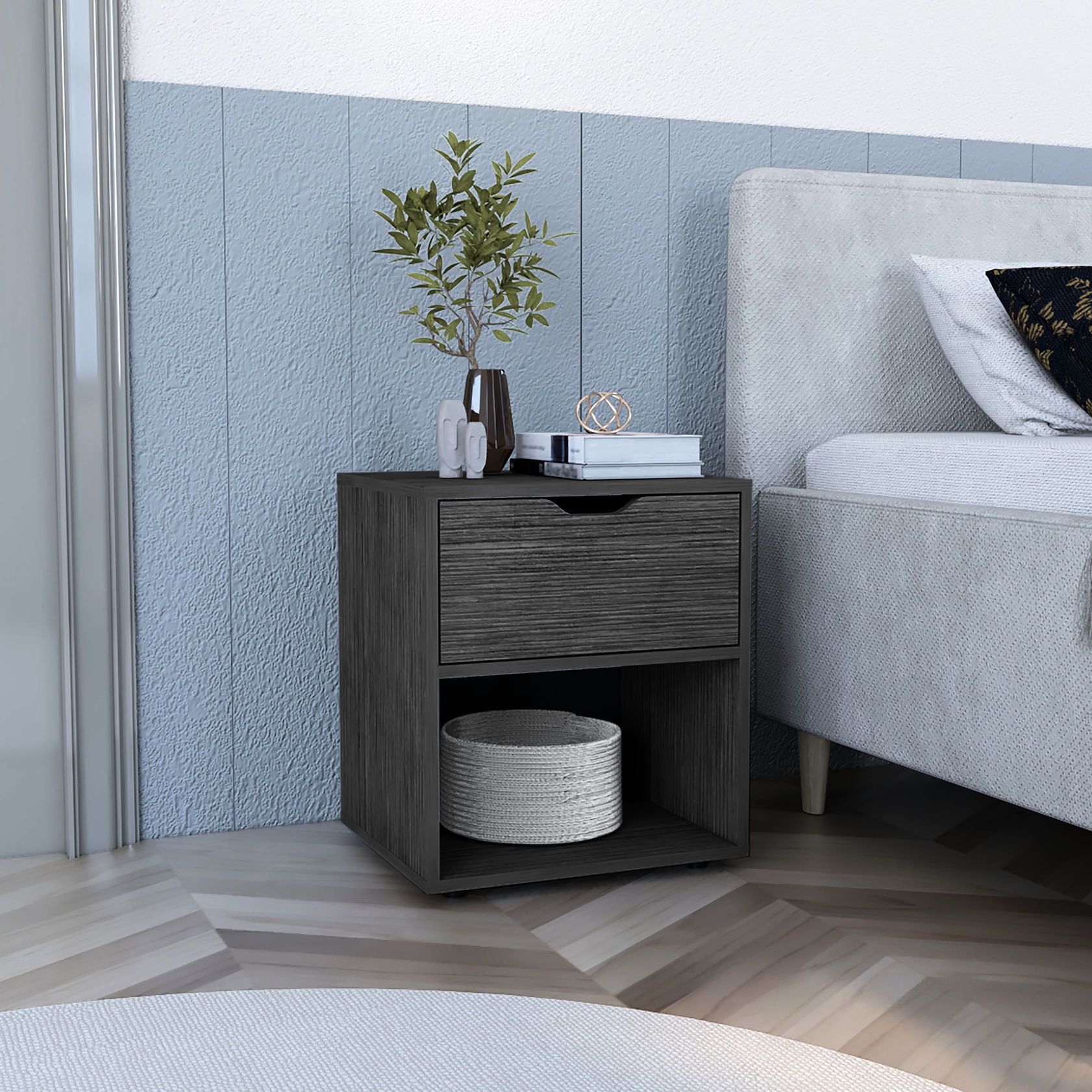 Scratch - protected and Compact - Light Gray End Table for Small Living ...