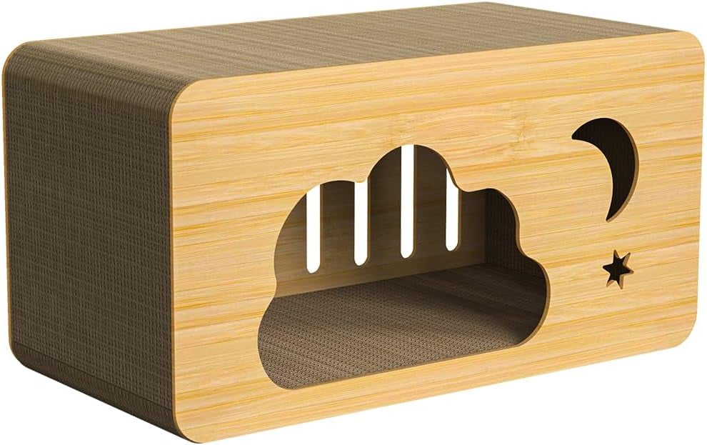 Scratcher for Indoor Cats,2 in 1 Cardboard House Durable and Sturdy ...