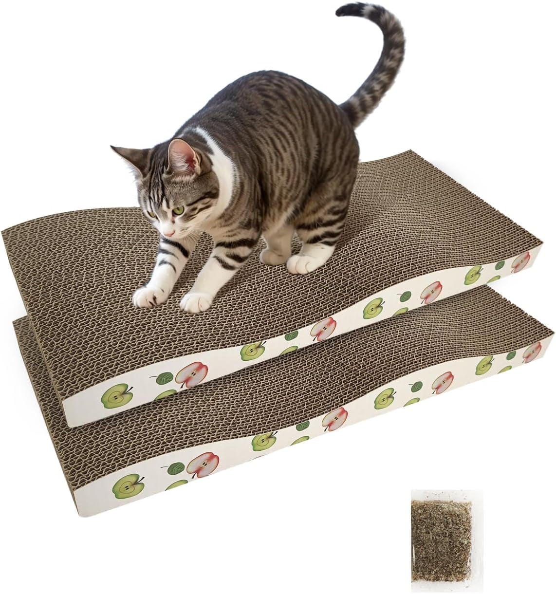 Scratching Board, Corrugate Scratcher for Indoor s with nip, Scratch Pad with Premium Scratch ...