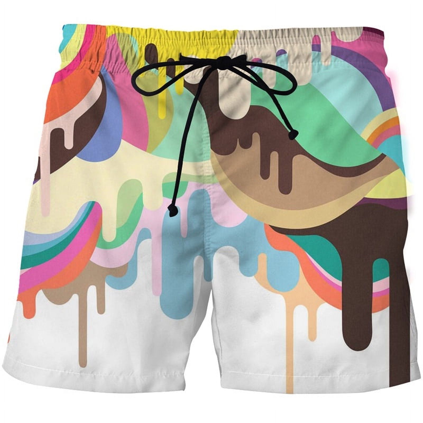 Scrawl 3D Print Beach Shorts Men Women Abstract Art Cool Short Pants ...
