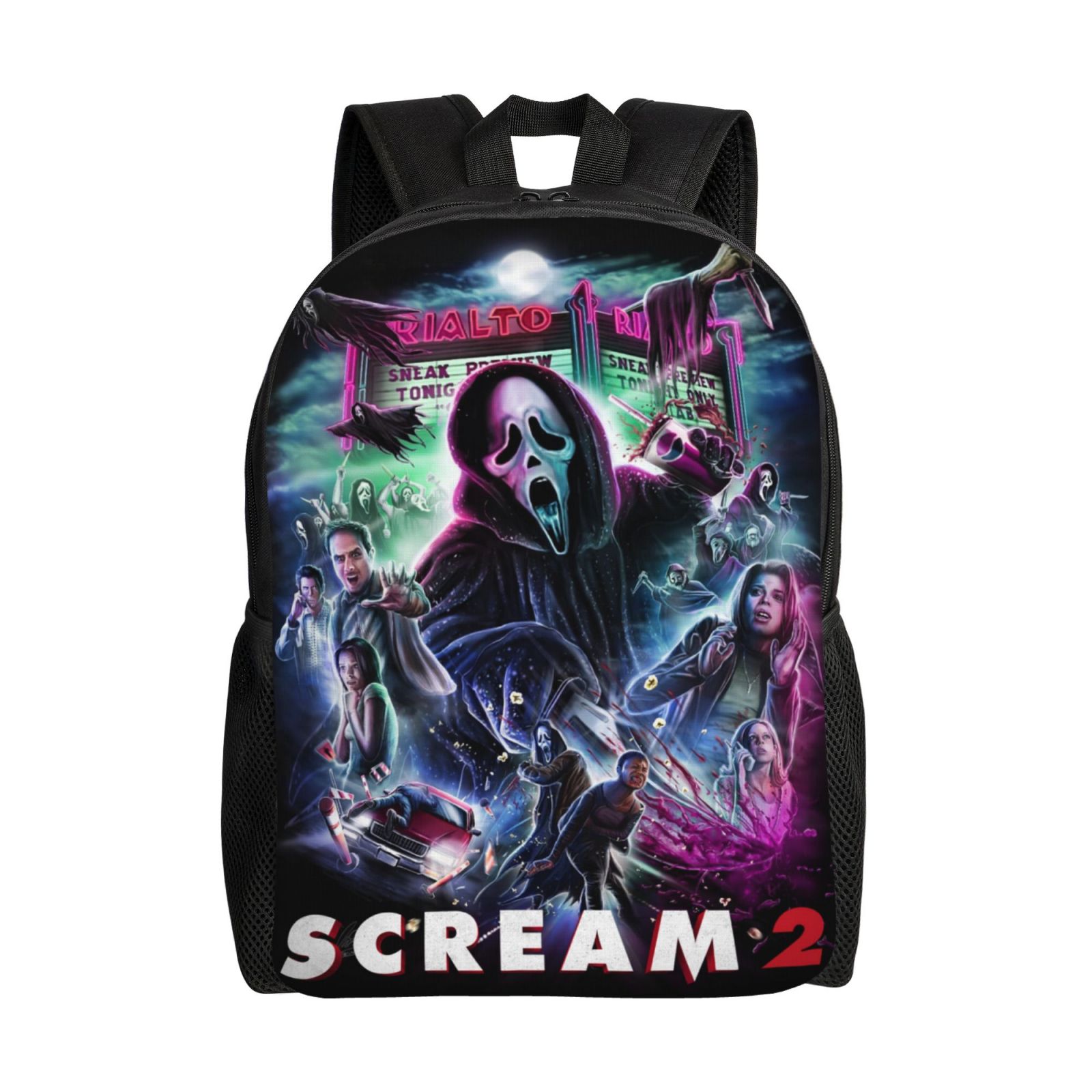 Scream 2 Ghostface Killer Backpack Casual Adjustable Bookbag School Bag ...