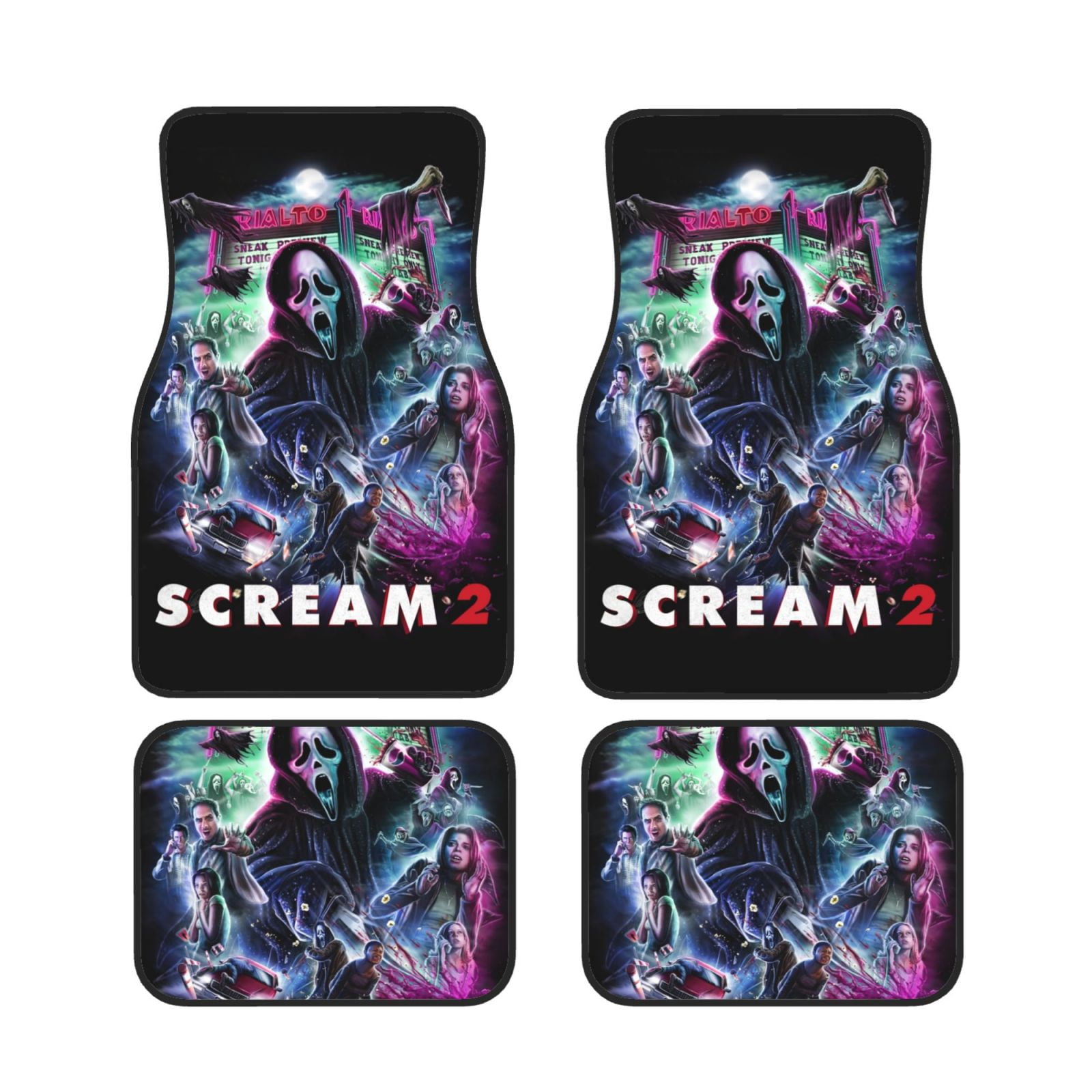 Scream 2 Ghostface Killer Car Floor Mat Set 4-Piece Front/Rear Auto ...