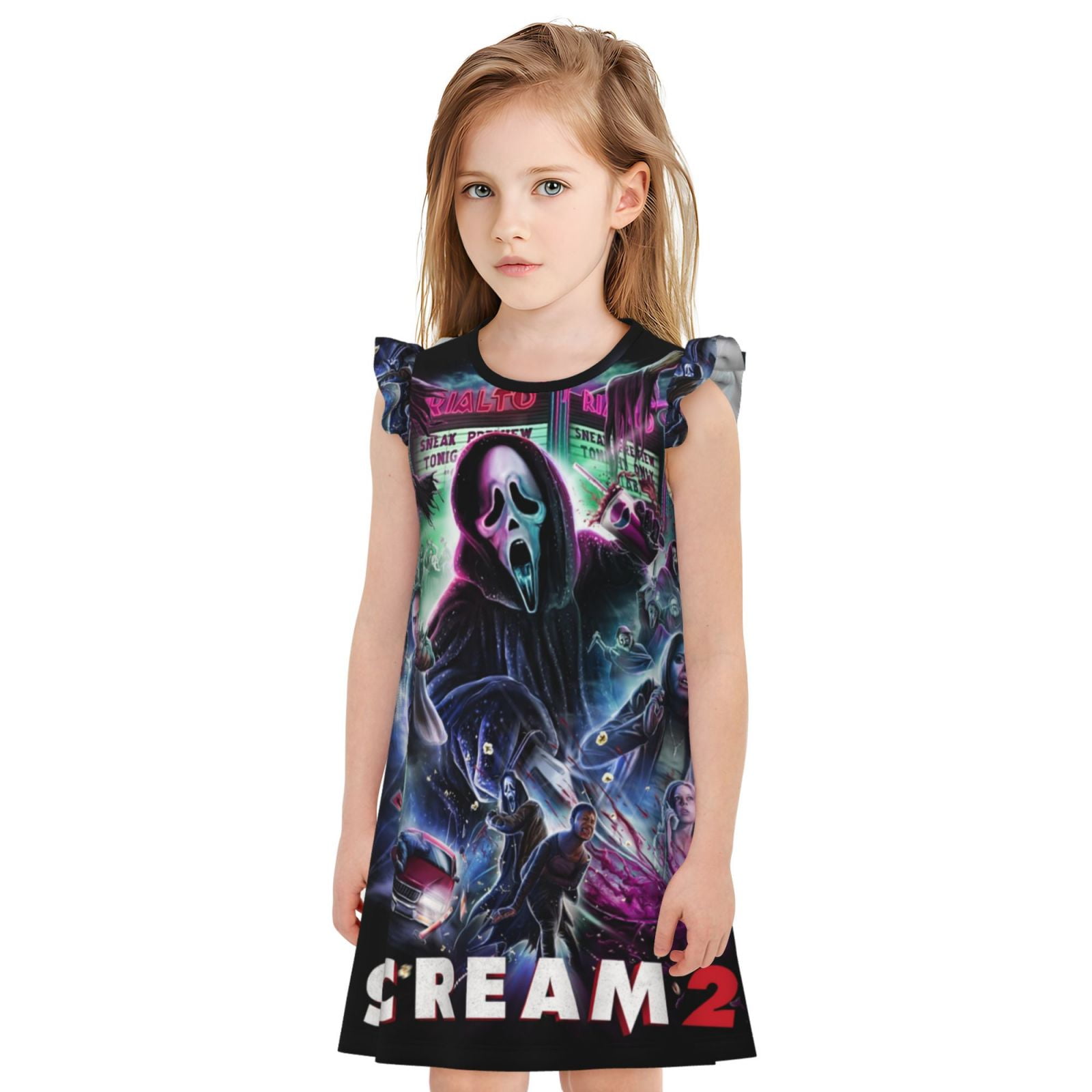 Scream 2 Ghostface Killer Girl's Nightgowns Pajamas Dress Soft Children ...