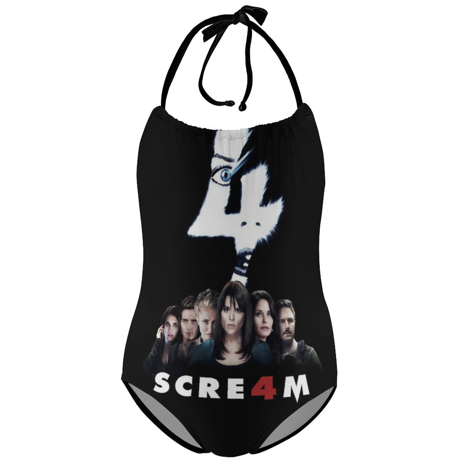 Scream 4 Ghostface Girls One-piece Swimsuit Summer Kid's Beach Swimwear ...