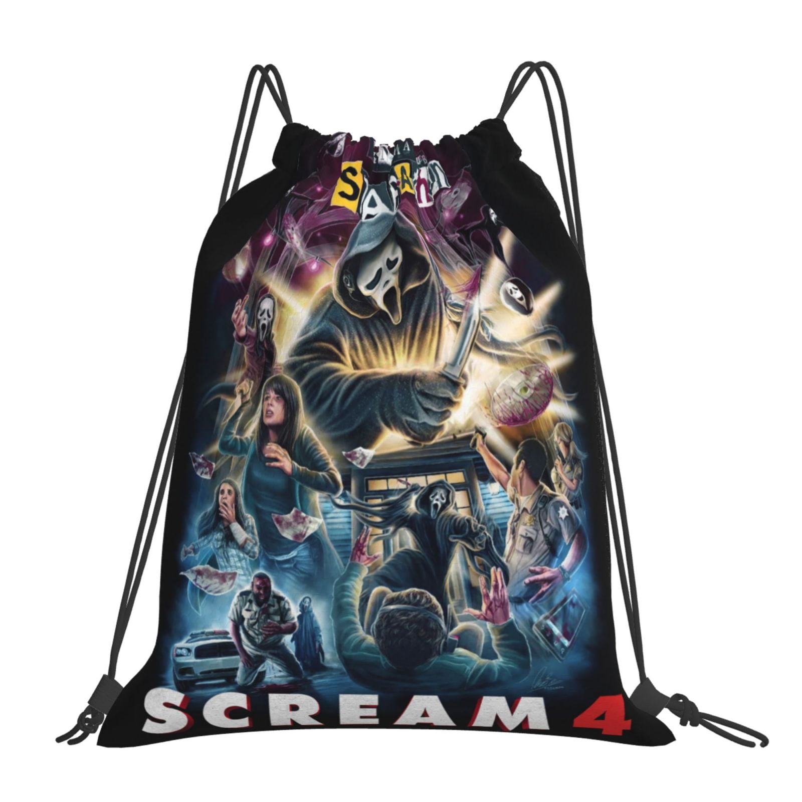 Scream 4 Ghostface Killer Drawstring Backpack Gym Bags Sport String Bag ...