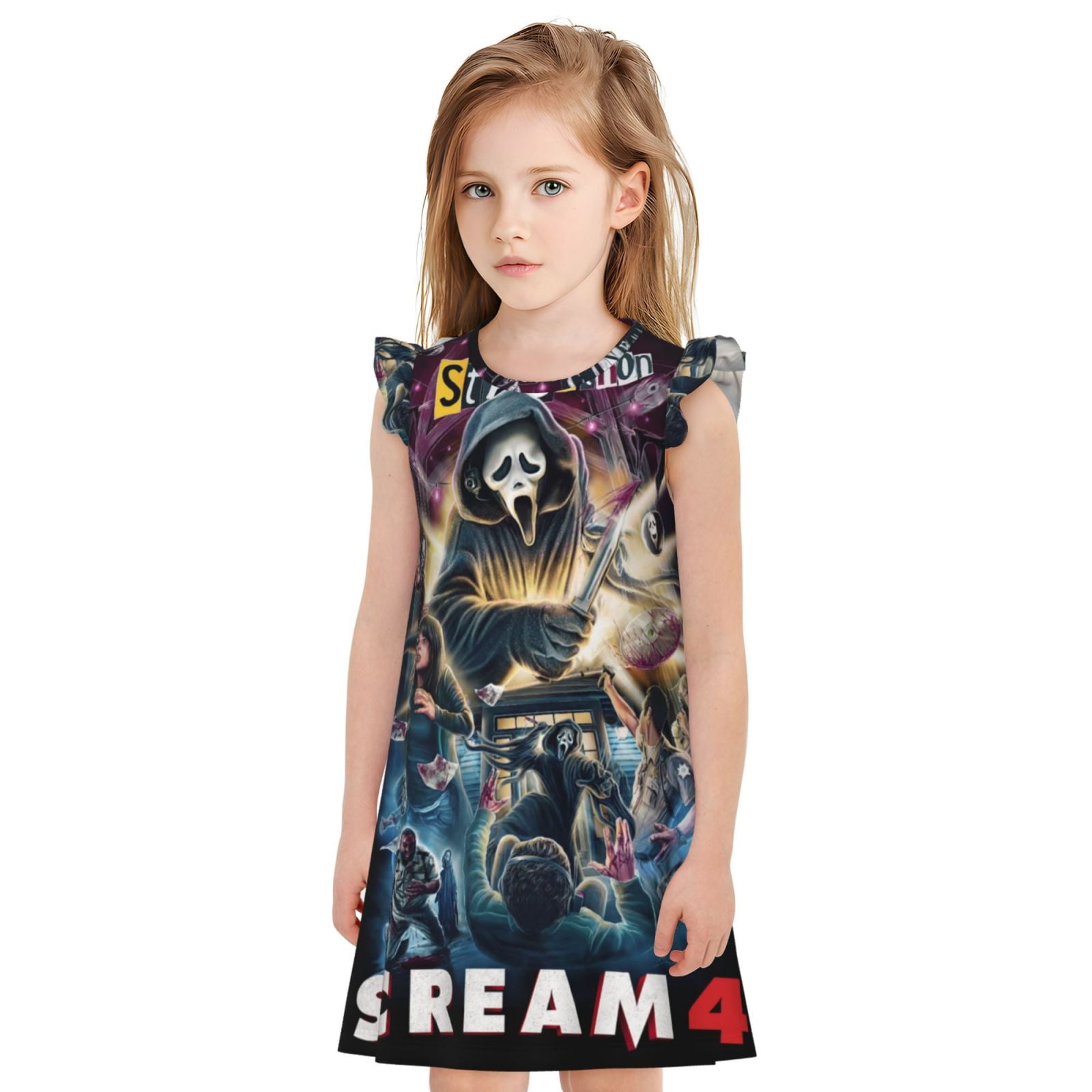 Scream 4 Ghostface Killer Girl's Nightgowns Pajamas Dress Soft Children ...
