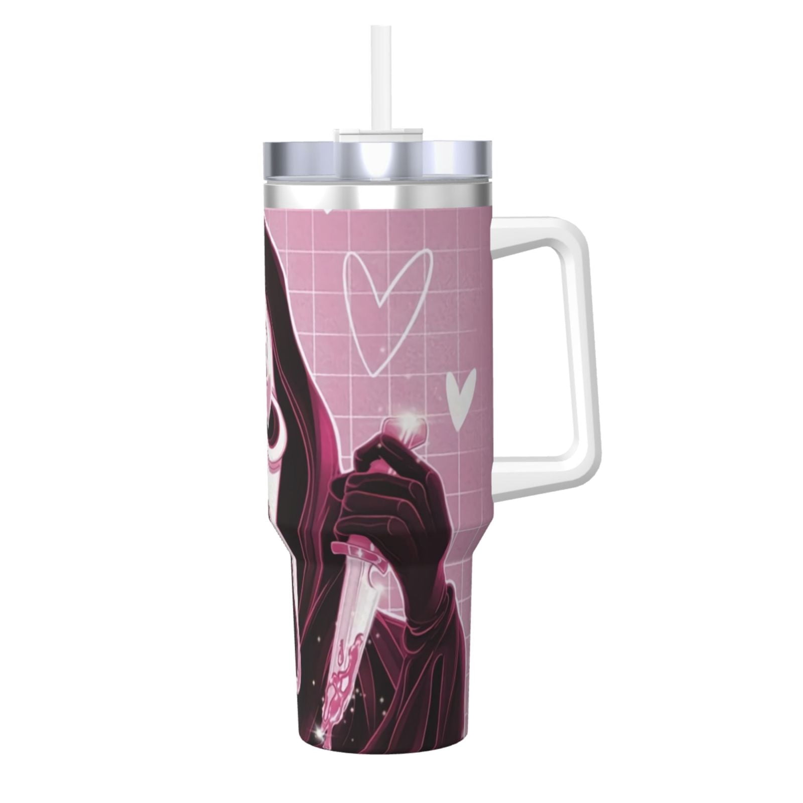 Scream 40oz Ice King (With Handle And Straw),Car Travel Cup,2-In-1 Lid ...