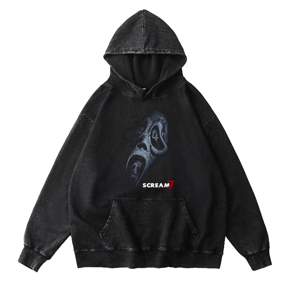 Scream 7 Ghostface Merch New Movie Hoodie Vintage Washed Dirtyfit ...