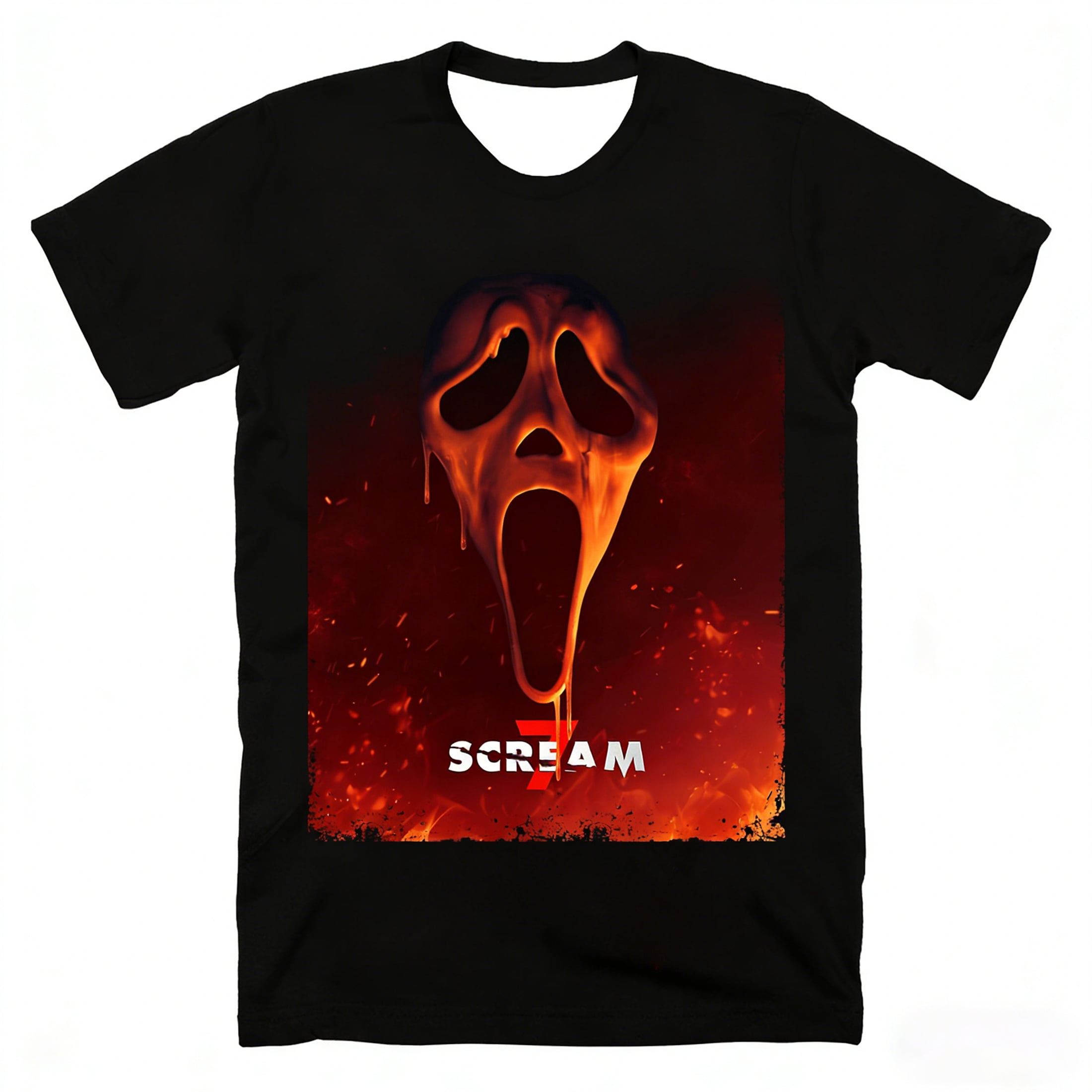 Scream 7 Movie 2026 Black T-shirt Crewneck Short Sleeve Tee Women Men ...