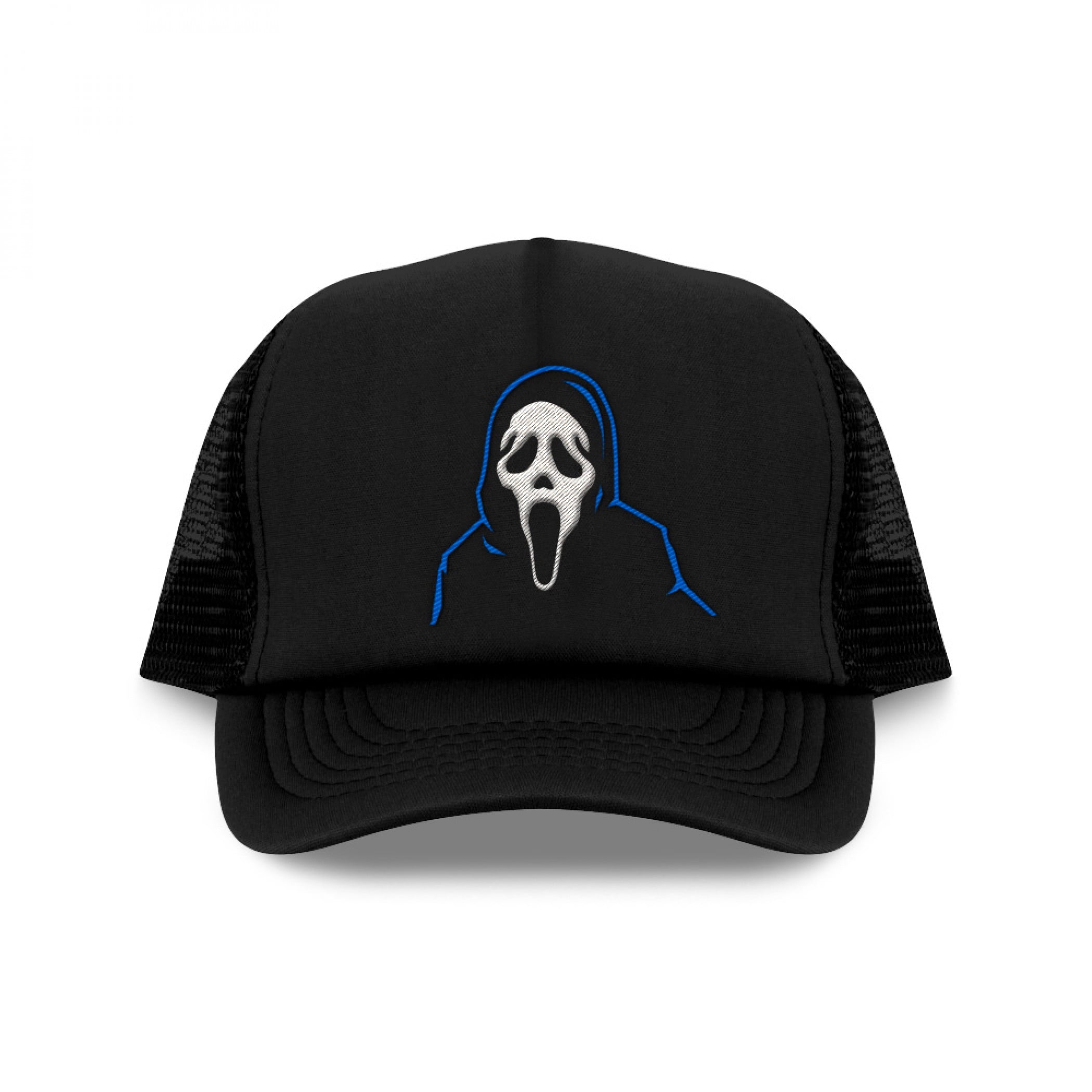 Scream 888350 Ghostface Cape & Mask Embroidered Logo Trucker Hat ...