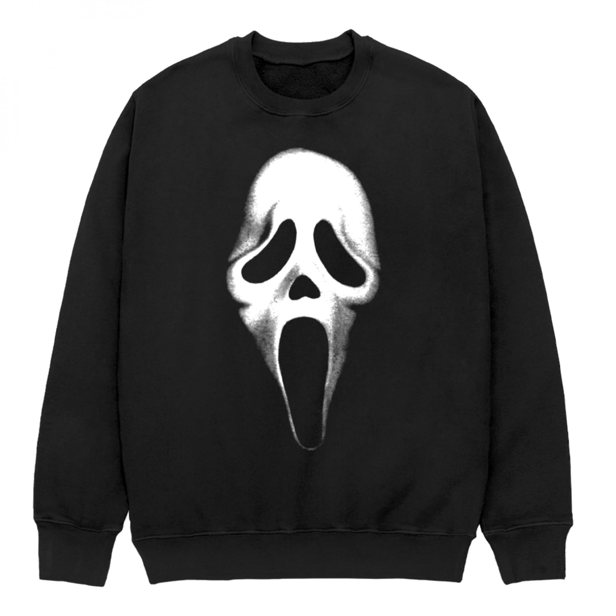 Scream 888358-large Ghostface Logo Crew Neck Fleece Sweatshirt - Black ...