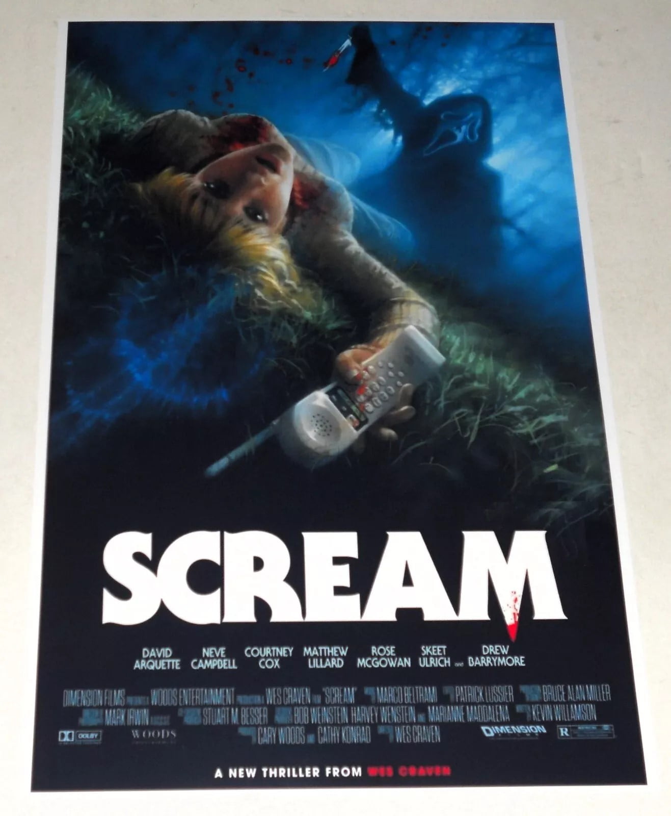 Scream Alternate (Wes Craven) 1996 Horror Film Poster 19"x13" Drew ...