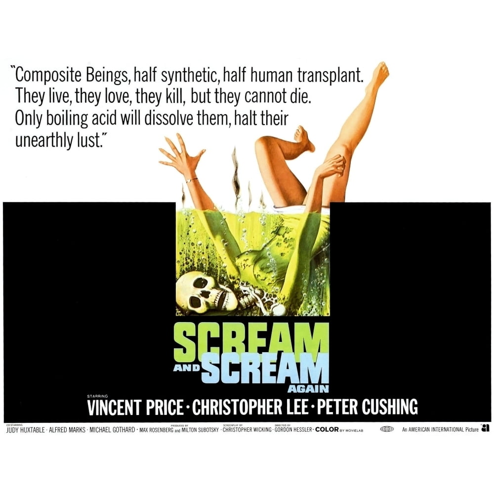 Scream And Scream Again Half-Sheet Poster Art 1970. Movie Poster ...