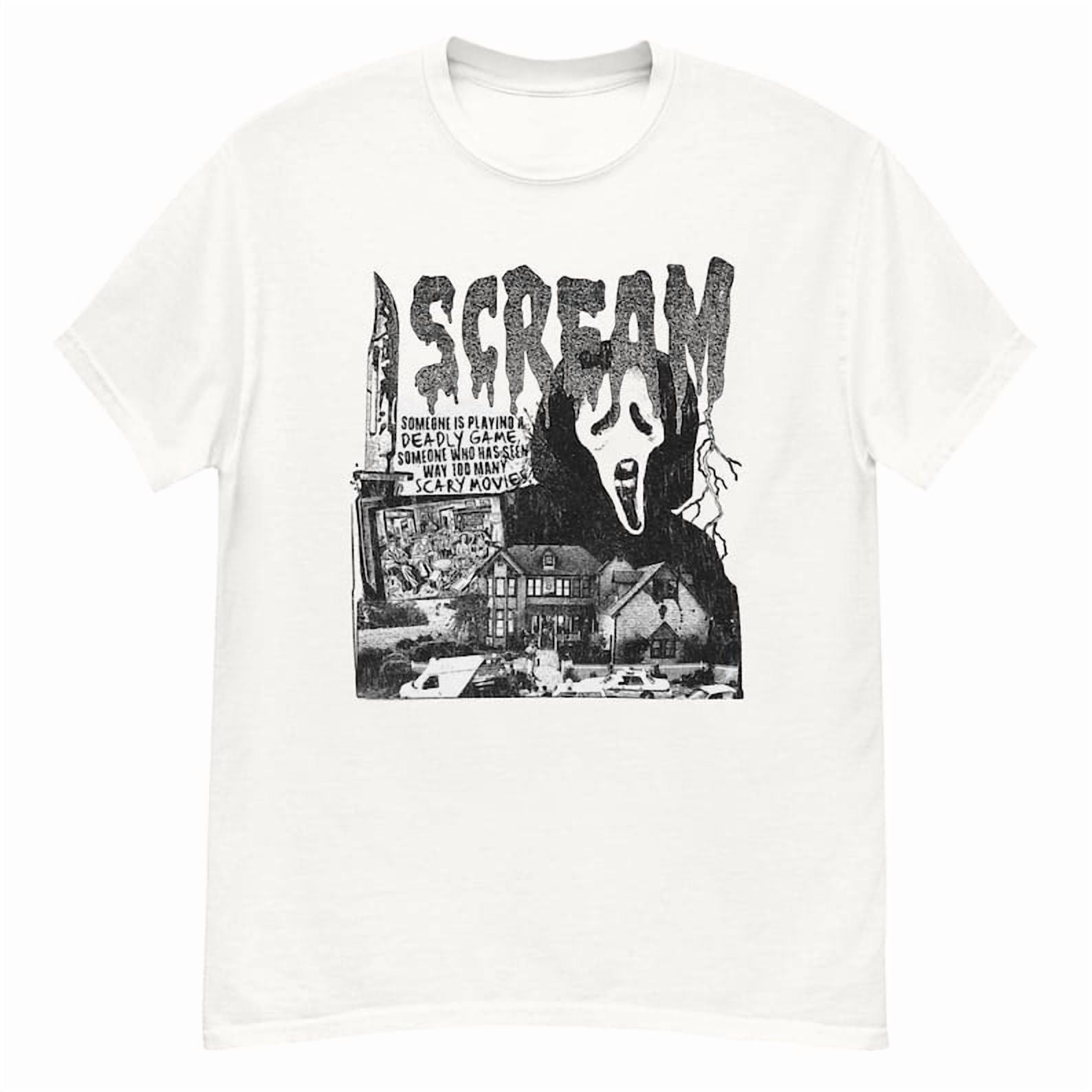 Scream Collage Horror Tee – 90s Slasher Movie Shirt – Grunge VHS-Style ...