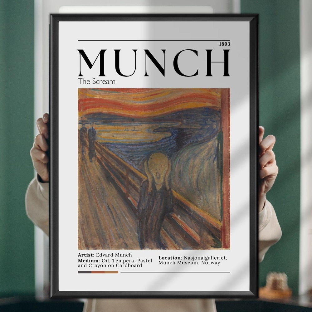 The Scream - Edvard Munch Art Print, Famous Painting, Expressionist ...