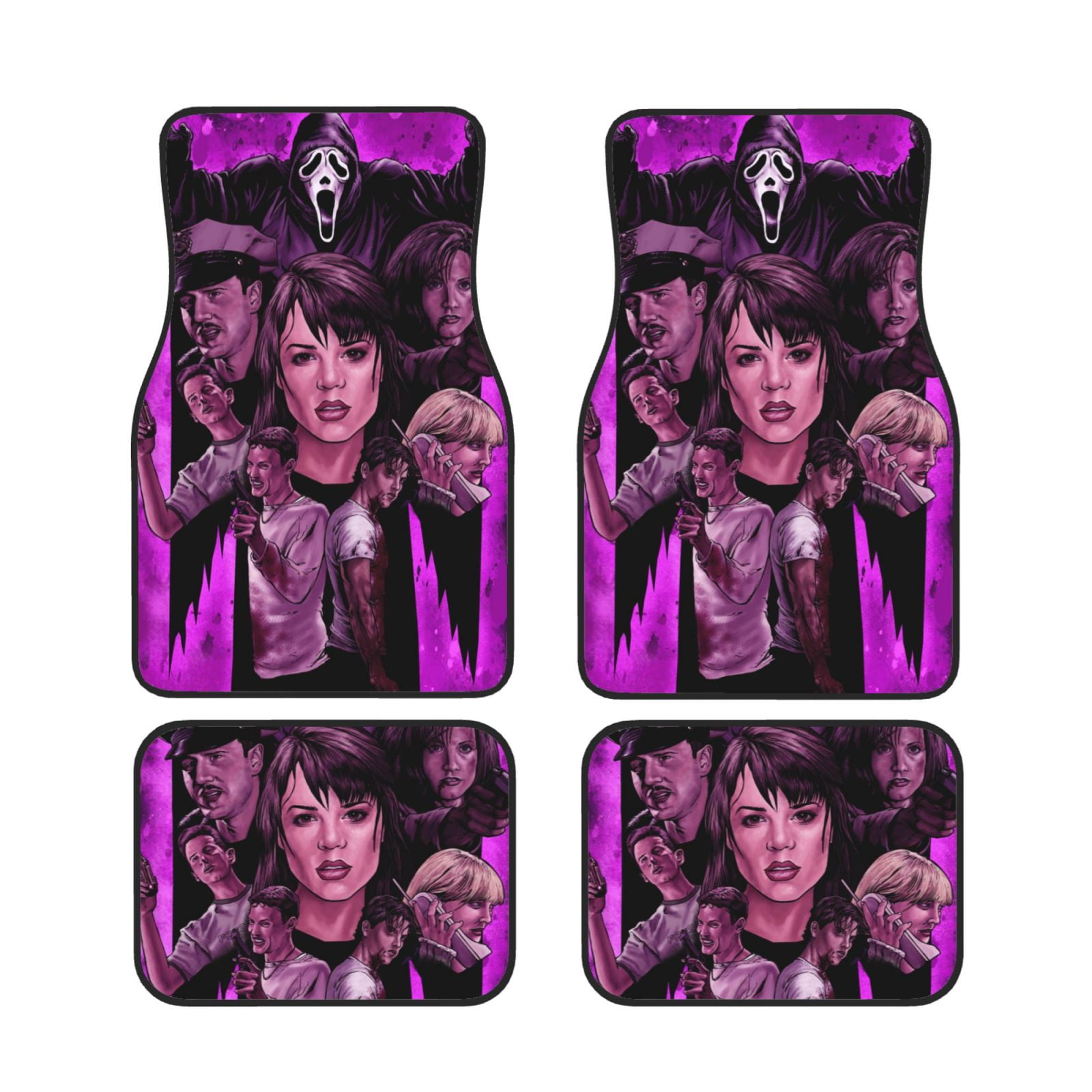 Scream Film Horror Car Floor Mat Set 4-Piece Front/Rear Auto Foot Mats ...