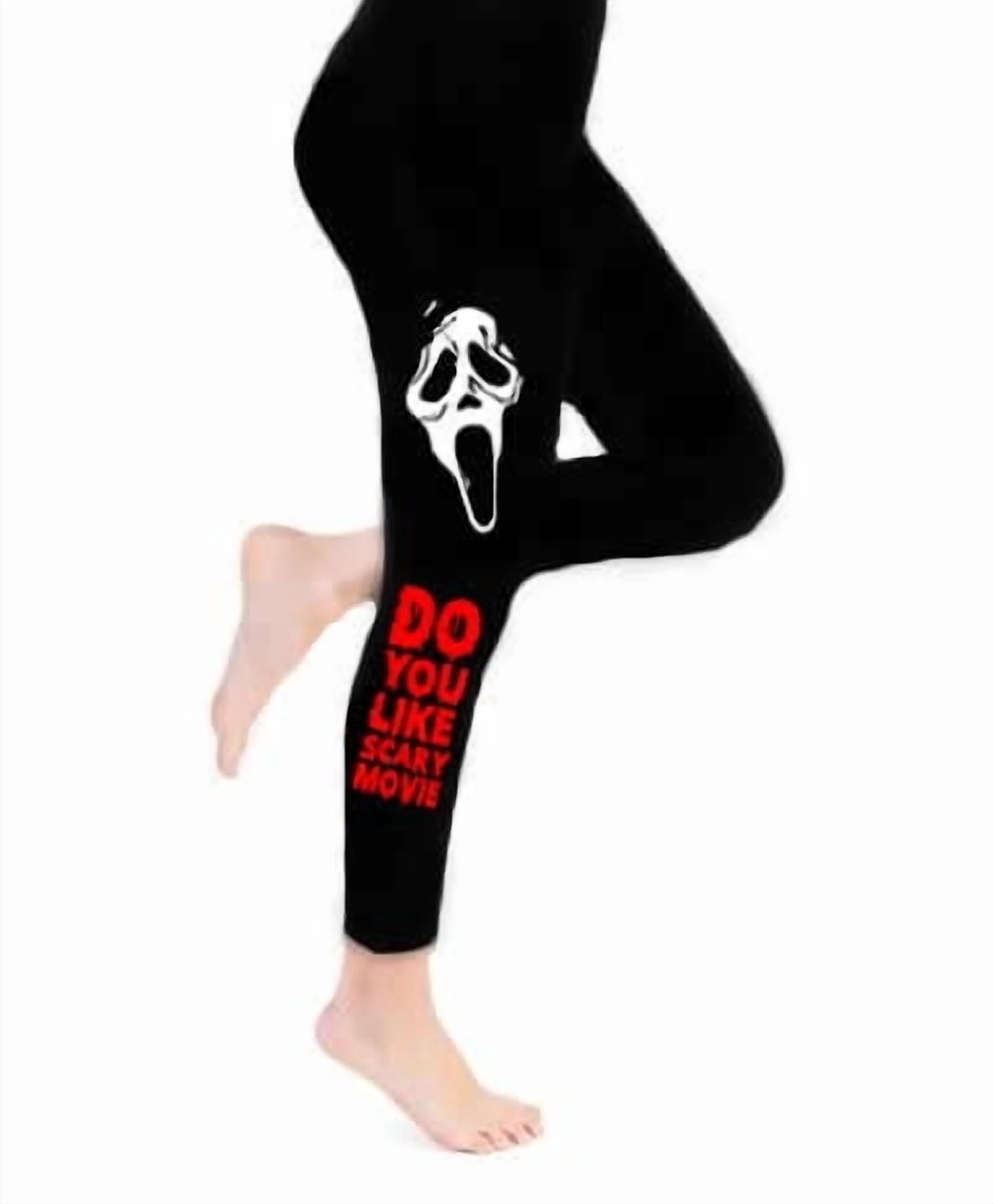 Scream Ghost Face Women's Cotton Leggings - Solid Black - 2X - Walmart.com