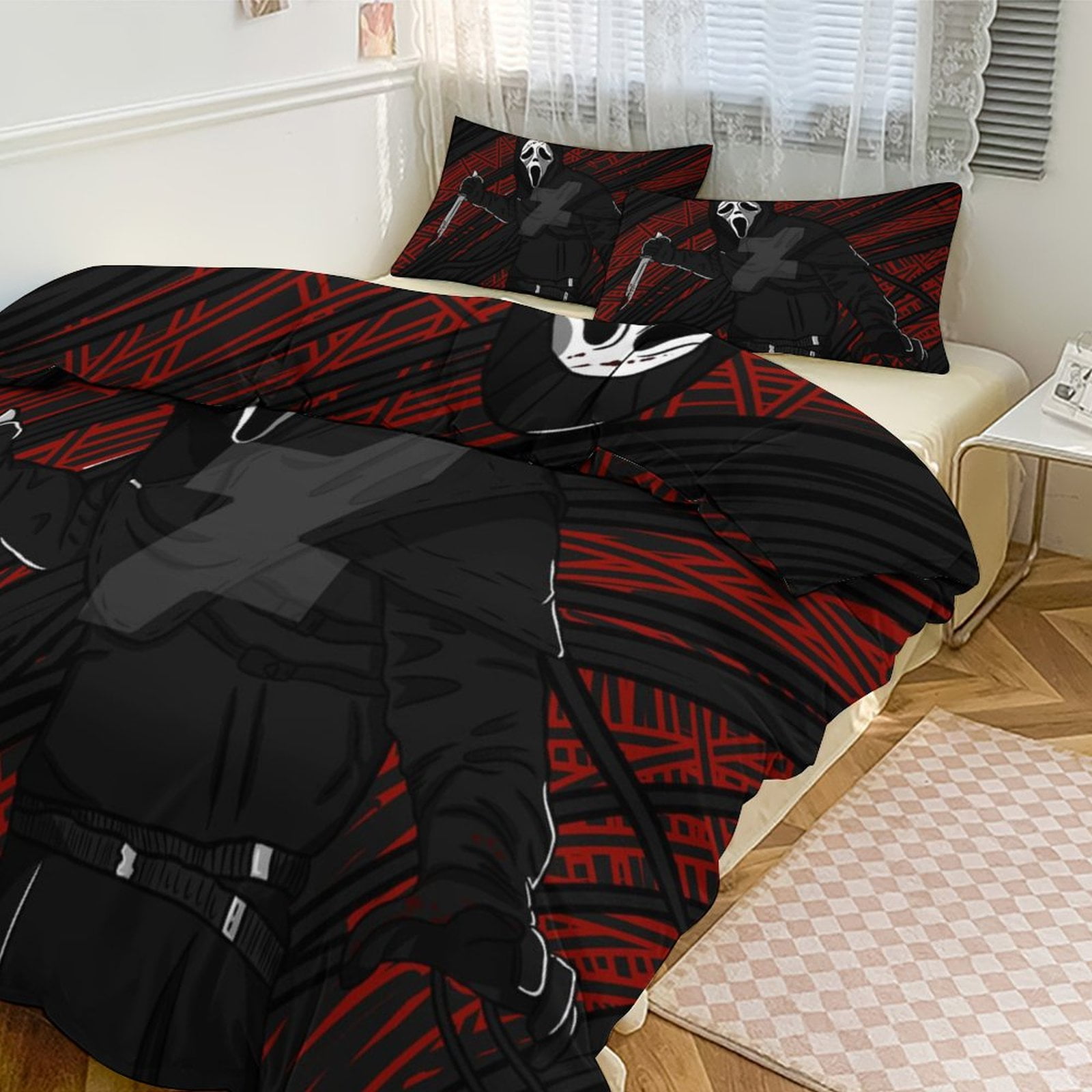Scream Ghostface 3 Pieces Bedding Set Double Sided Printing Thickened ...