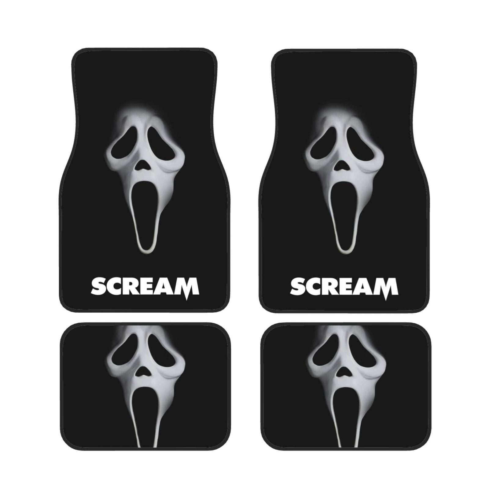 Scream Ghostface Car Floor Mat Set 4-Piece Front/Rear Auto Foot Mats ...