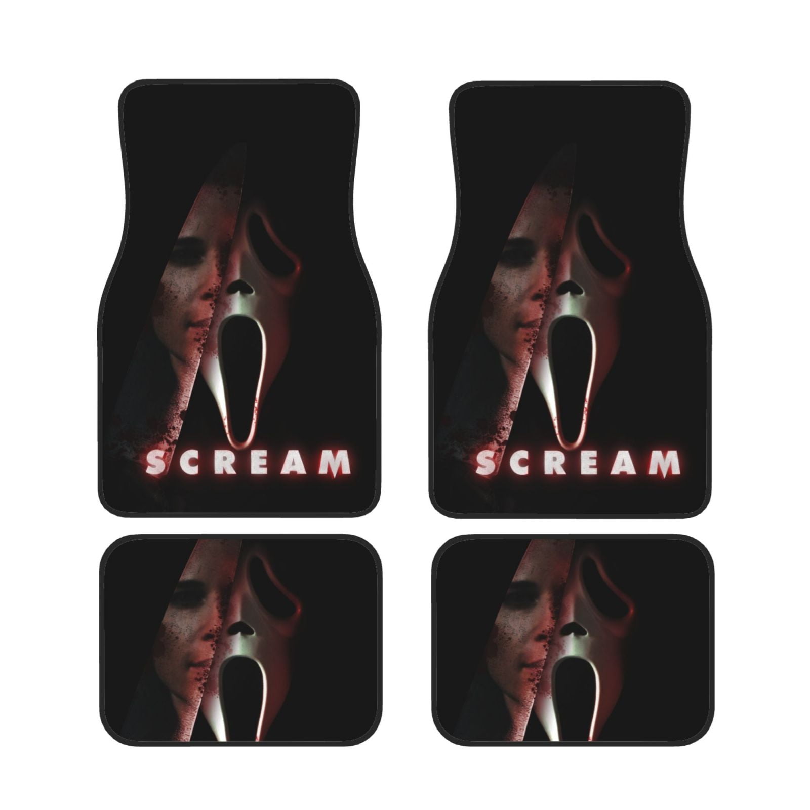 Scream Ghostface Car Floor Mat Set 4-Piece Front/Rear Auto Foot Mats ...