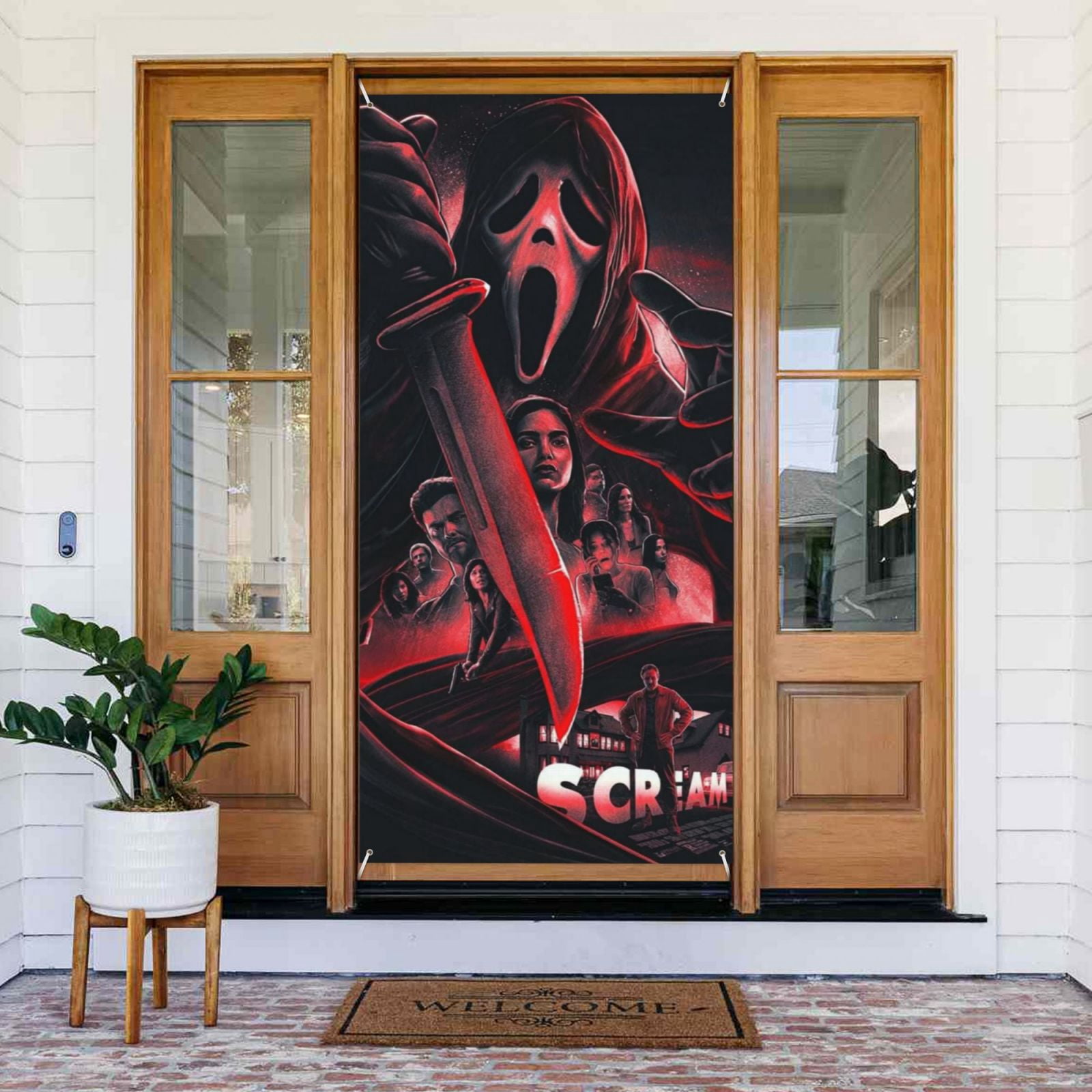 Scream Ghostface Door Cover Decoration Front Door Cover 72.8 X 35.4 ...