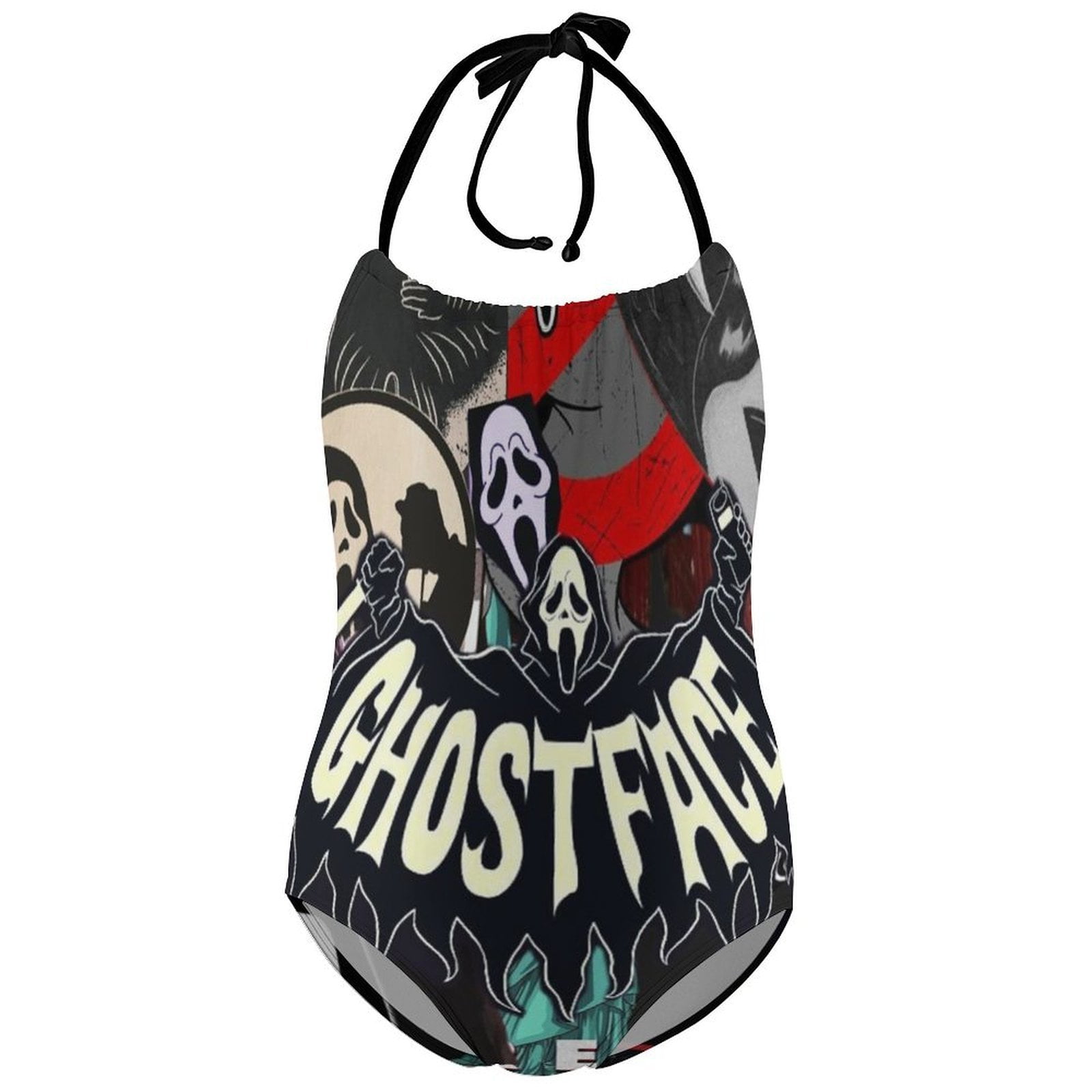 Scream Ghostface Girls One Piece Swimsuit Quick Dry Swimwear Print ...