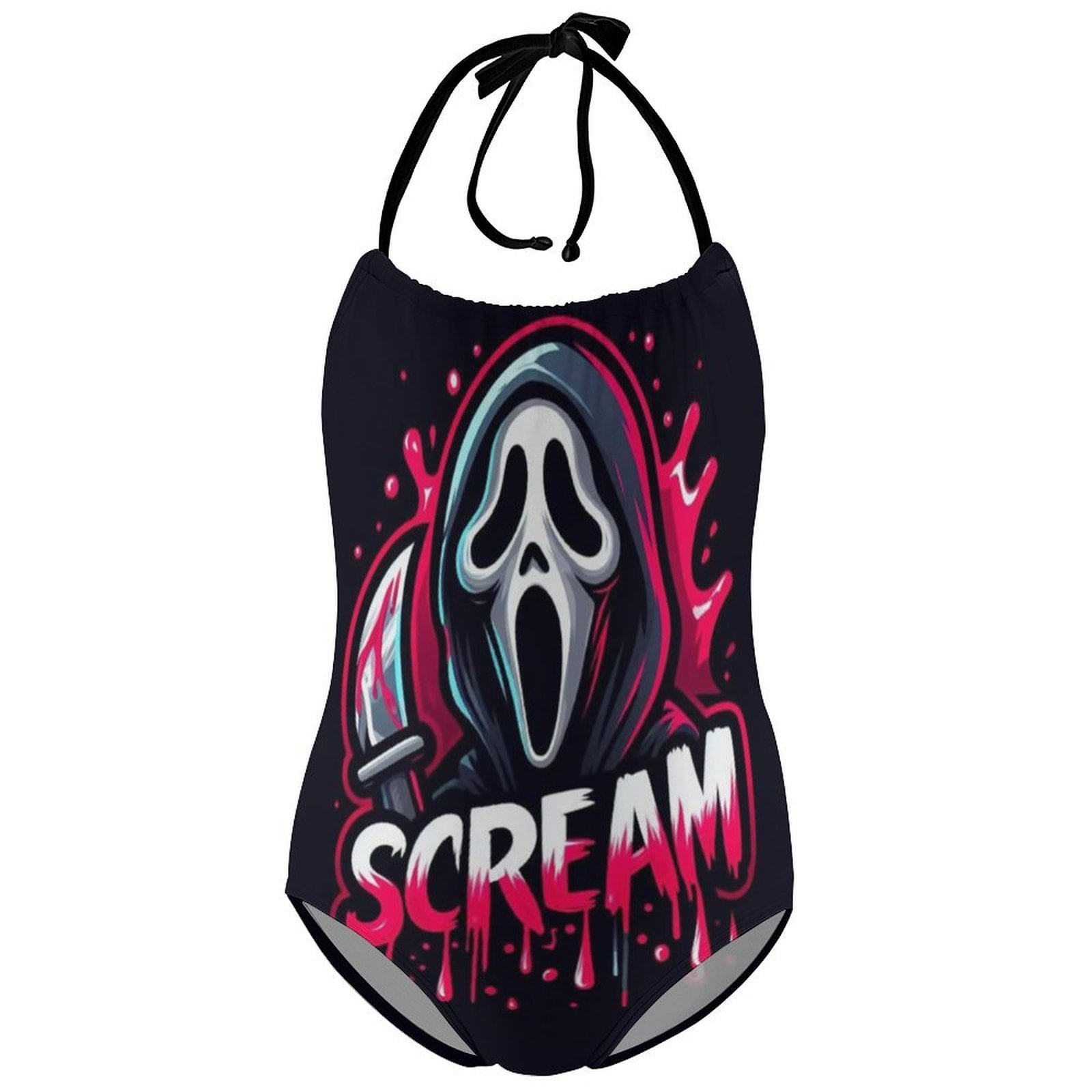 Scream Ghostface Girls One Piece Swimsuit Quick Dry Swimwear Print ...
