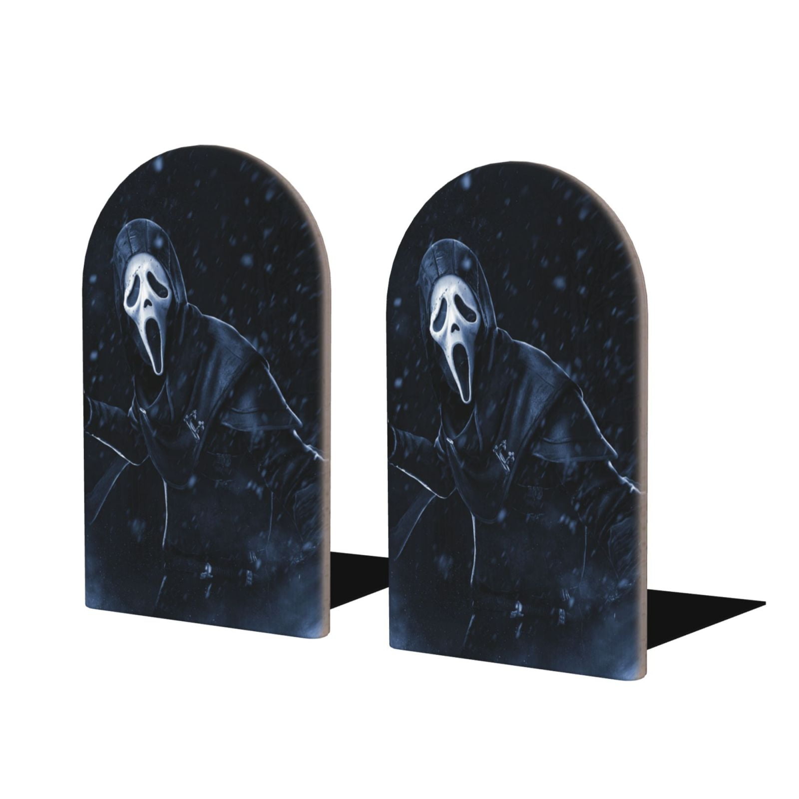 Scream Ghostface Horror Bookends Wood Book Divider Shelves Non-Skid ...