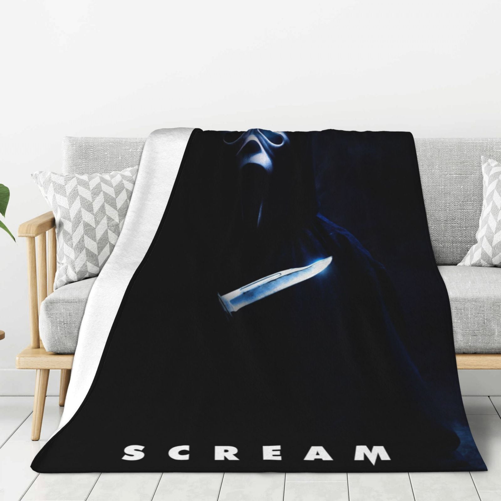 Scream Ghostface Killer Blanket Cozy Soft Fleece Flannel Bed Blanket ...