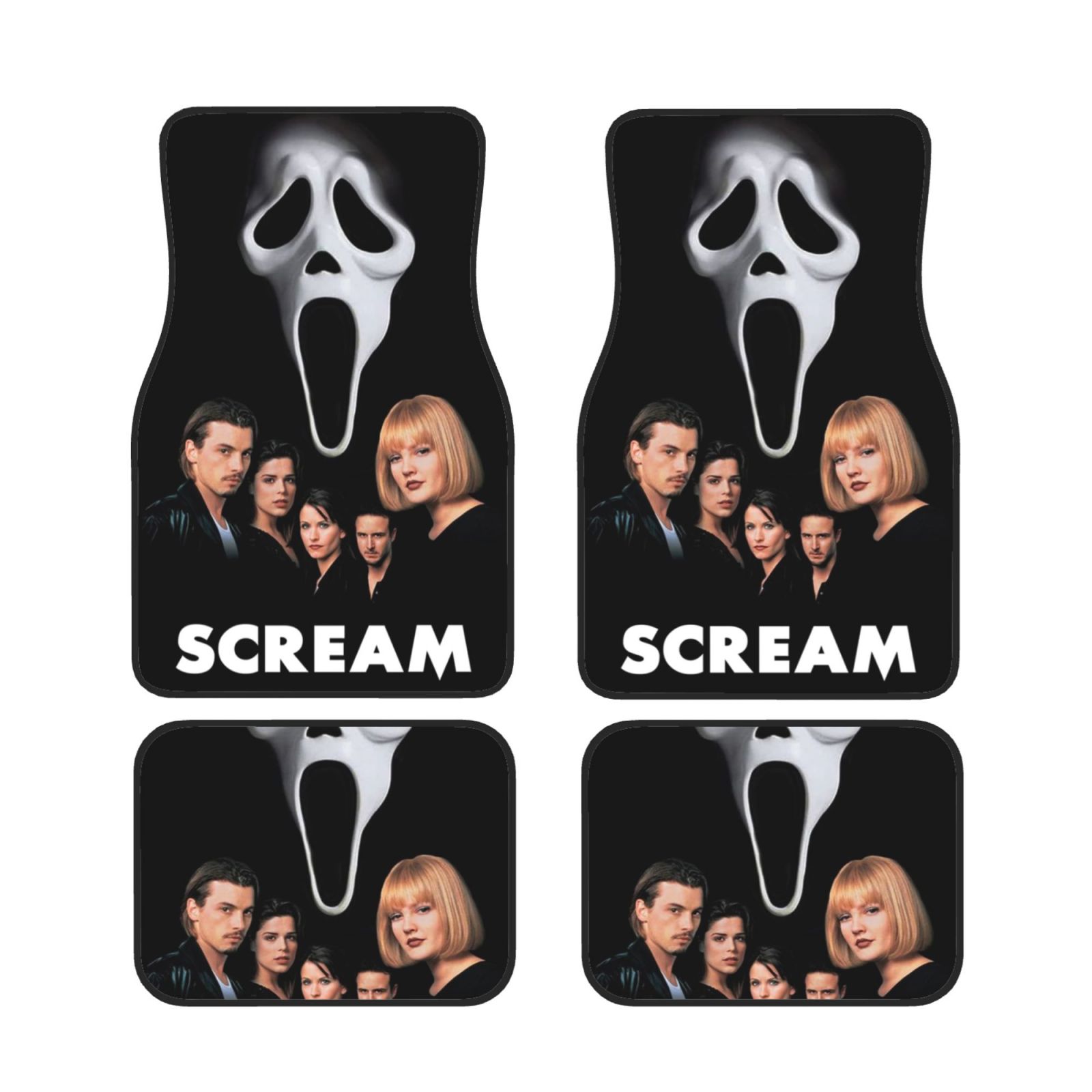 Scream Ghostface Killer Car Floor Mat Set 4-Piece Front/Rear Auto Foot ...