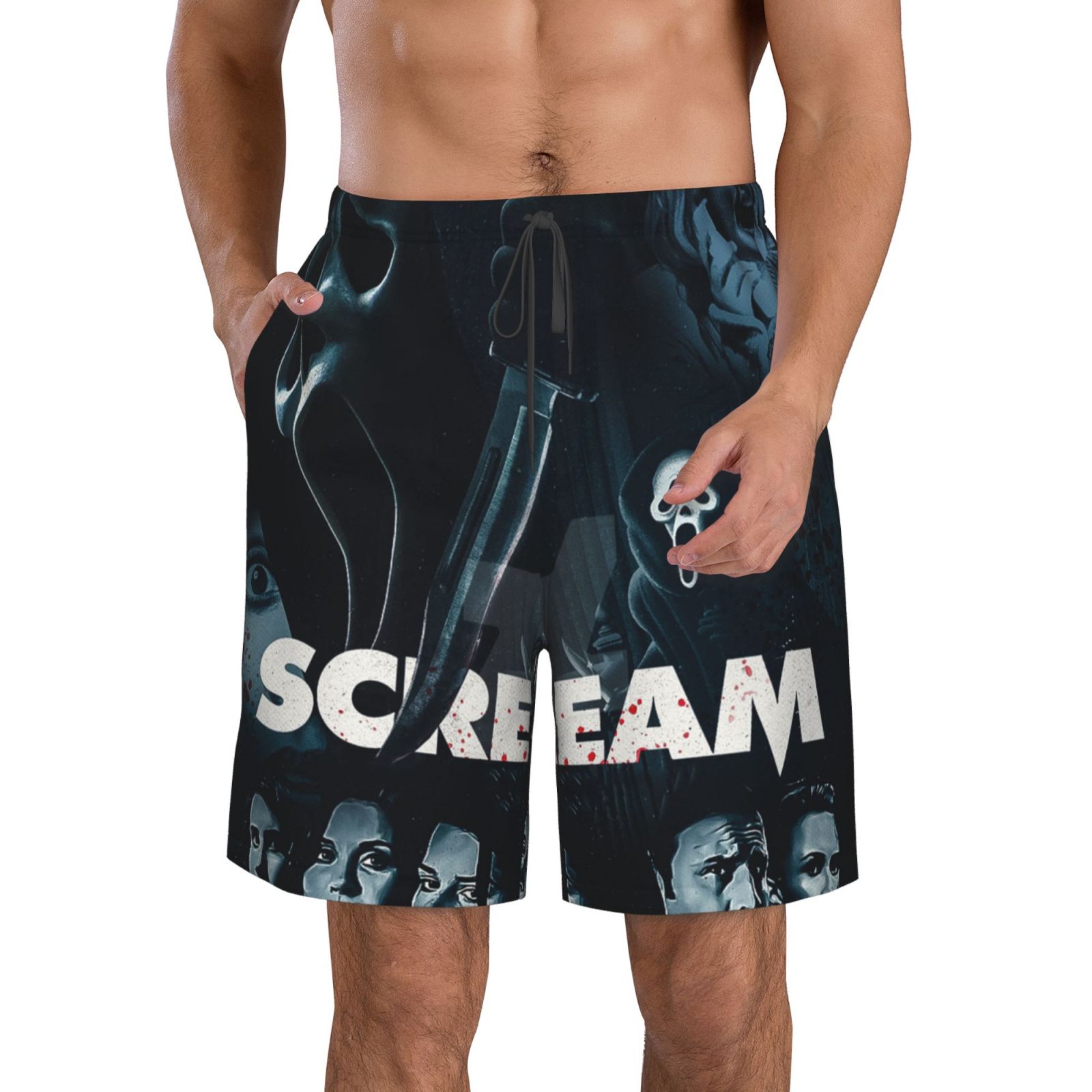 Scream Ghostface Killer Horror Men's Beach Shorts Swim Trunks Quick Dry ...