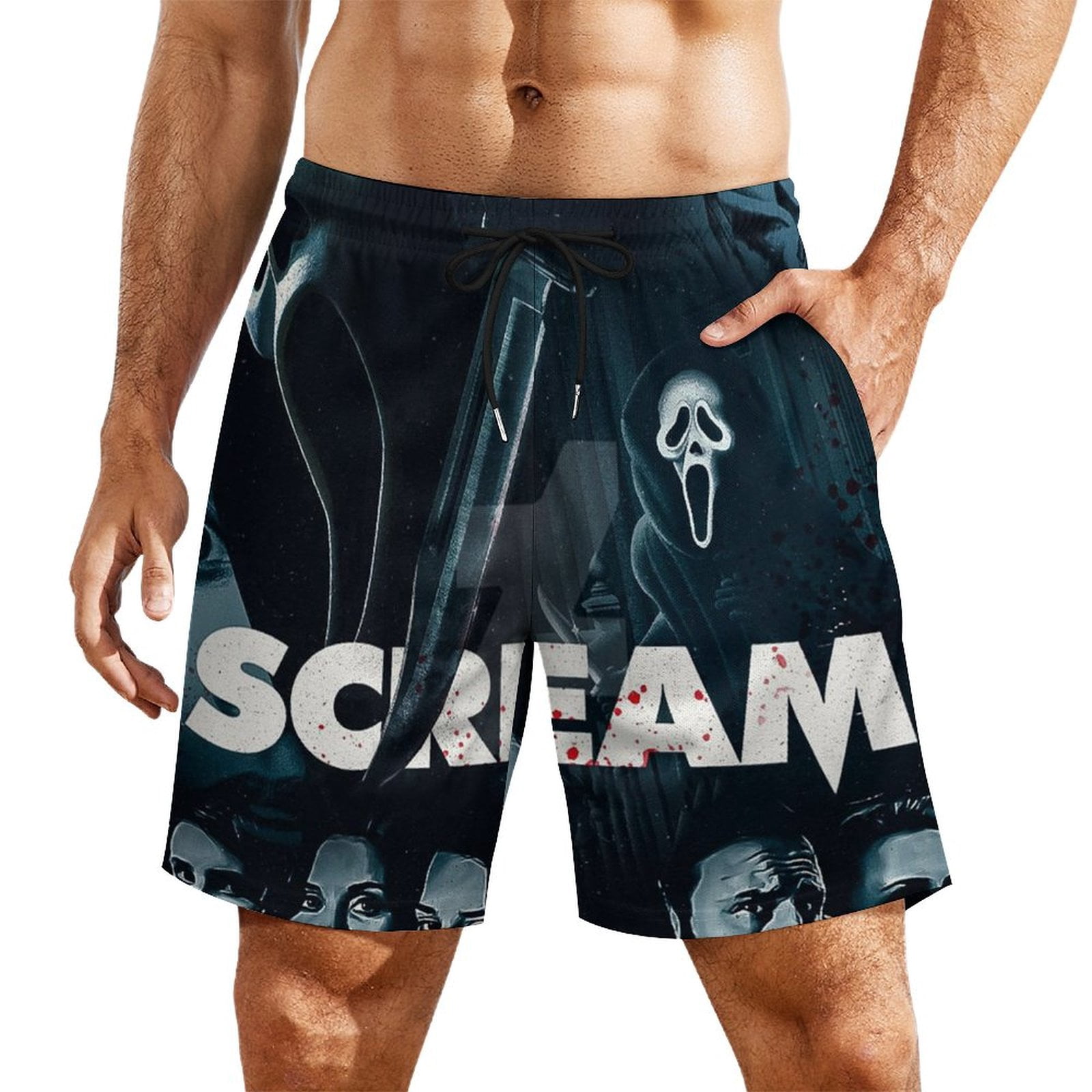Scream Ghostface Killer Horror Men's Board Shorts Swim Trunks Quick Dry ...