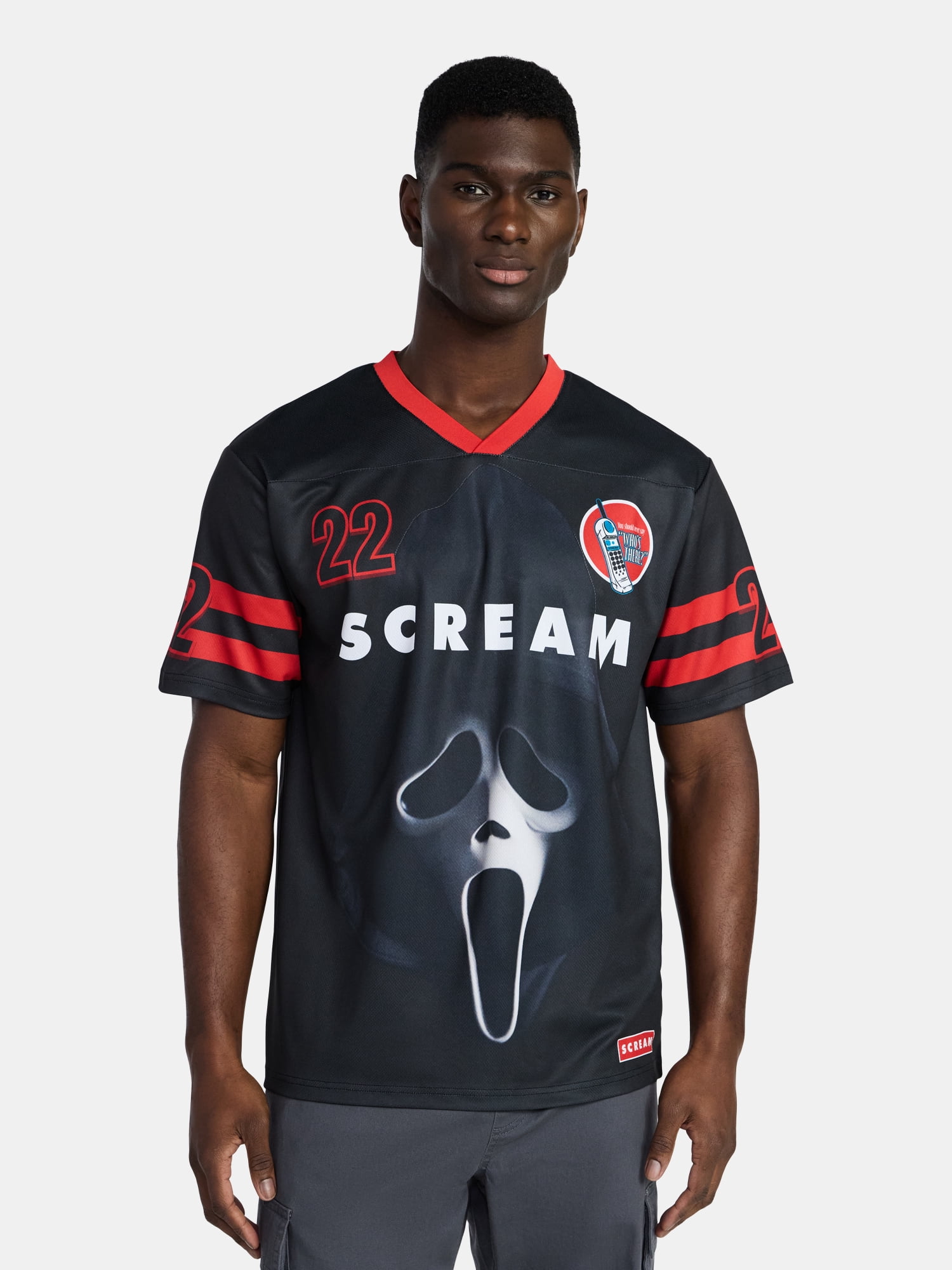Scream Ghostface Men's and Big Men's Front Back Graphic Soccer Jersey ...