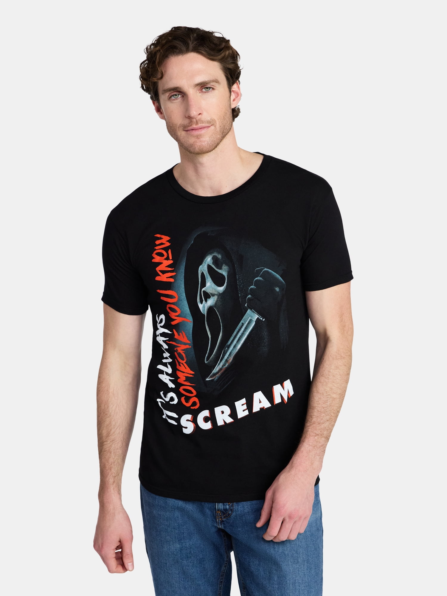 Scream Ghostface Men's and Big Men's Graphic Tee with Short Sleeves ...