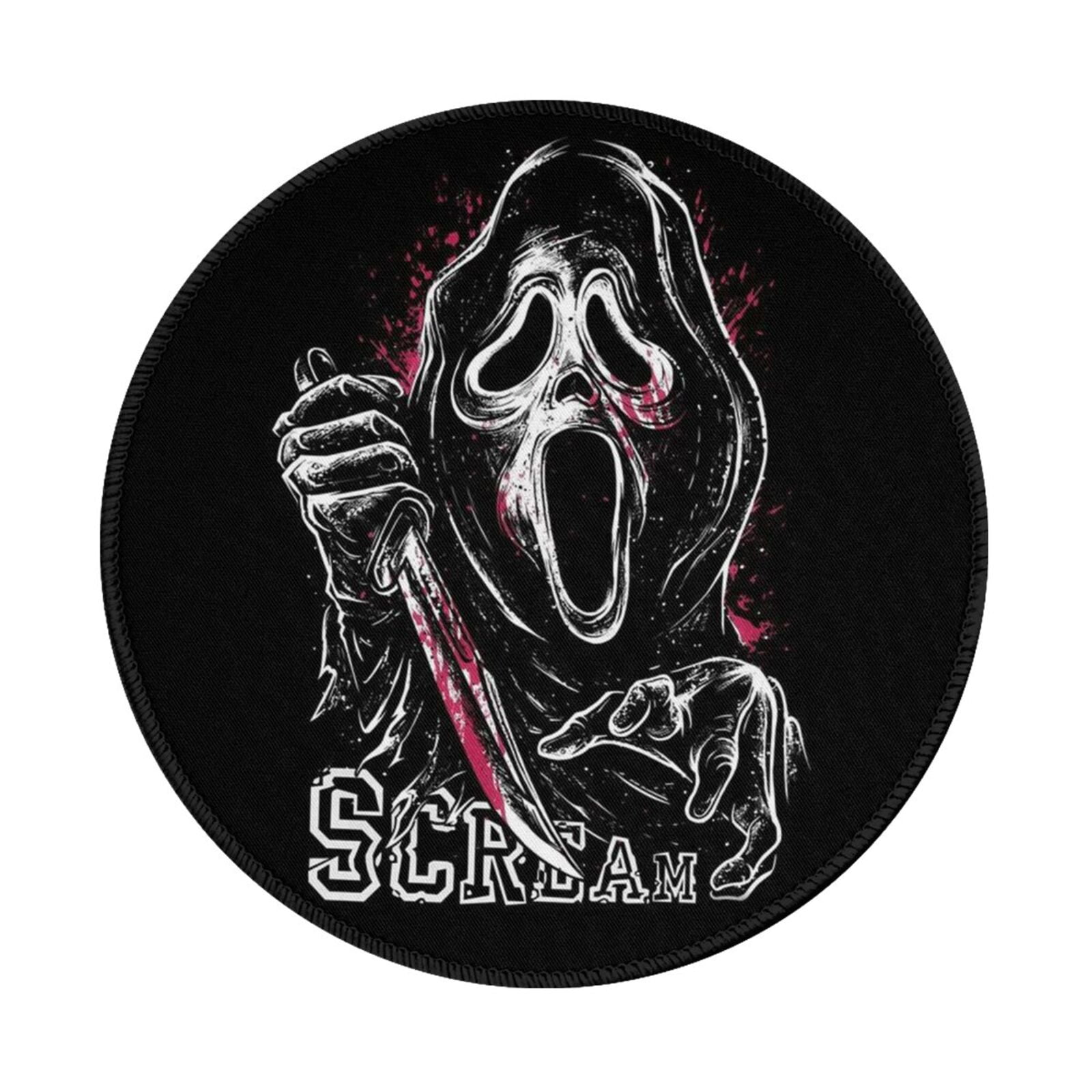 Scream Ghostface Non-Slip Rubber Base Mouse Mat 8 Inch Round Mouse Pad ...