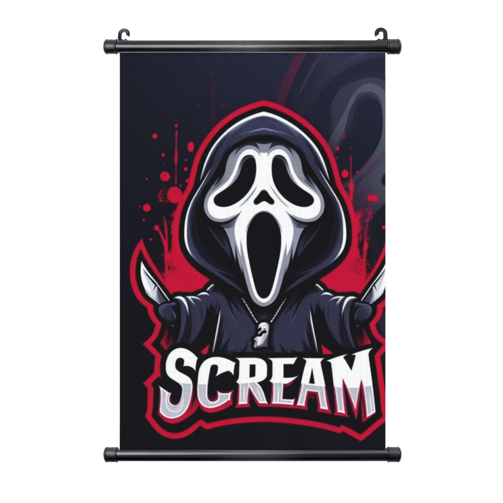 Scream Ghostface Poster Black Plastic Shaft Hanging Posters Wall ...