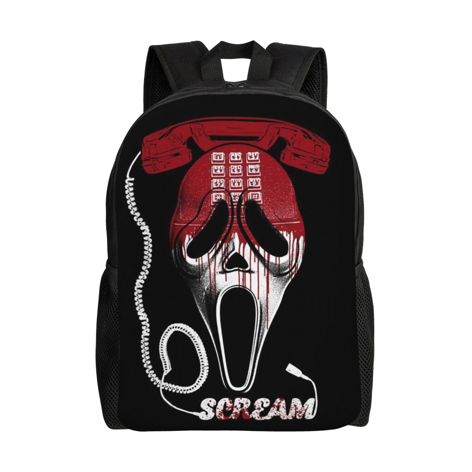 Scream Ghostface Scary Backpack Casual Adjustable Bookbag School Bag ...