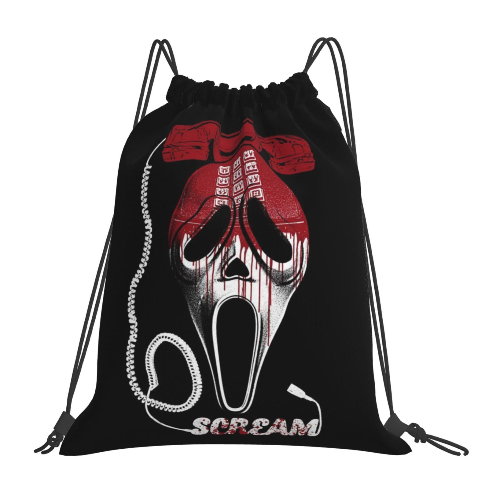 Scream Ghostface Scary Drawstring Backpack Gym Bags Sport String Bag ...