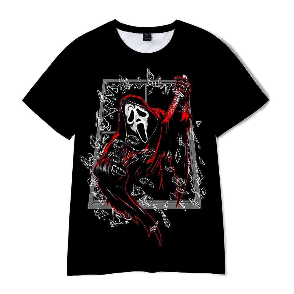 Scream Ghostface T-Shirt Cosplay Halloween Merch Scary Movie Tee For Men/Women Short Sleeve Top ...