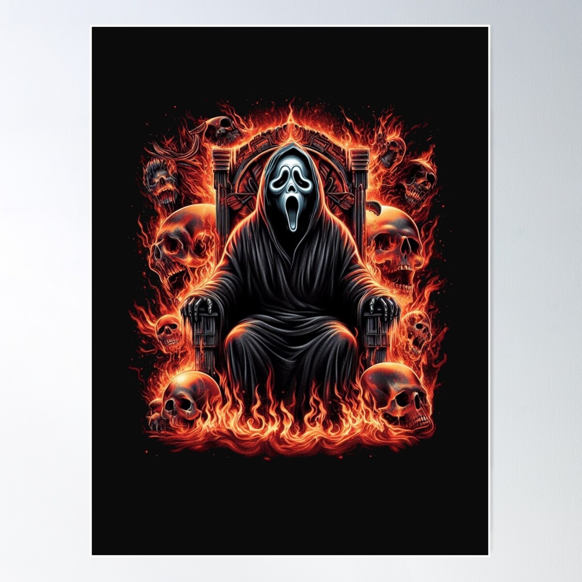 Scream: Ghostface Throne In Hell Poster Wall Art, Modern Wall Decor For ...