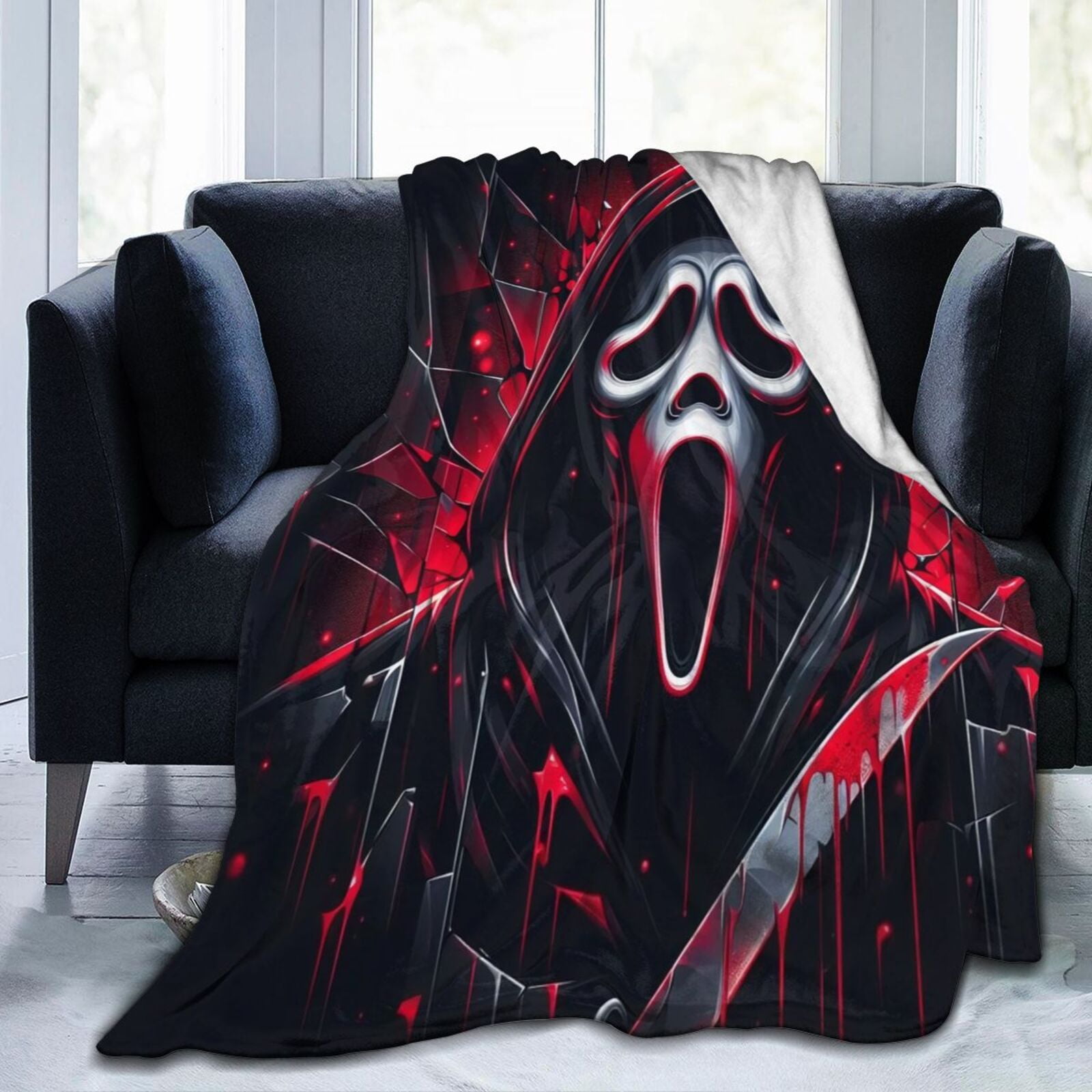 Scream Horror Blanket Soft Cozy Fleece Throw Blanket Gift for Boys ...