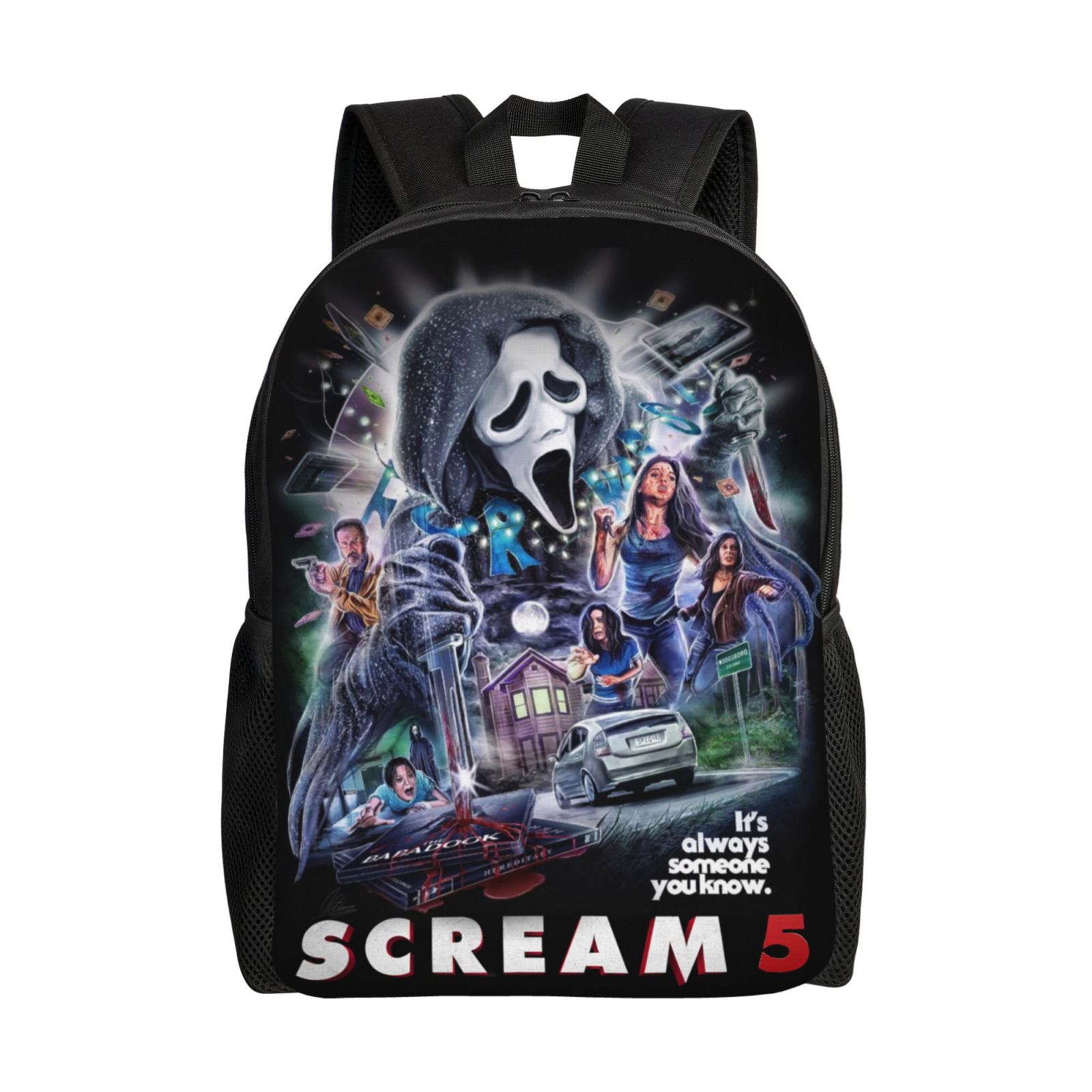 Scream Horror Ghostface Killer Backpack Casual Adjustable Bookbag ...