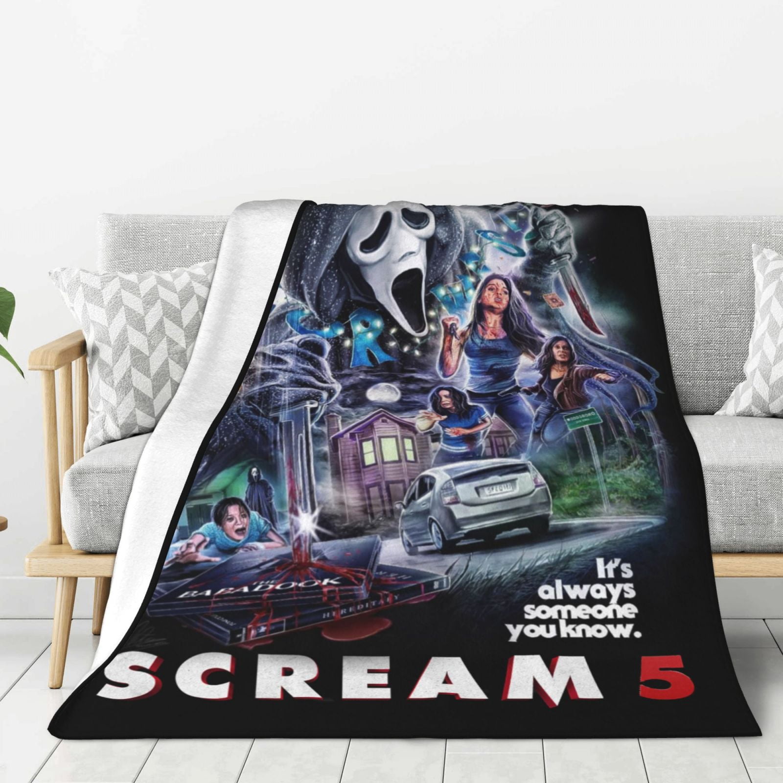 Scream Horror Ghostface Killer Blanket Cozy Soft Fleece Flannel Bed ...